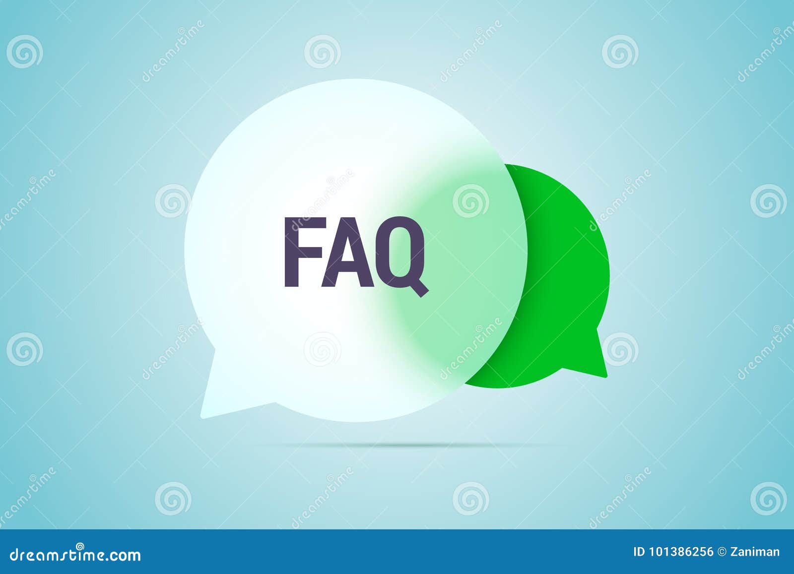 FAQ Illustration with Two Speech Bubbles with Transparent Effect Stock ...