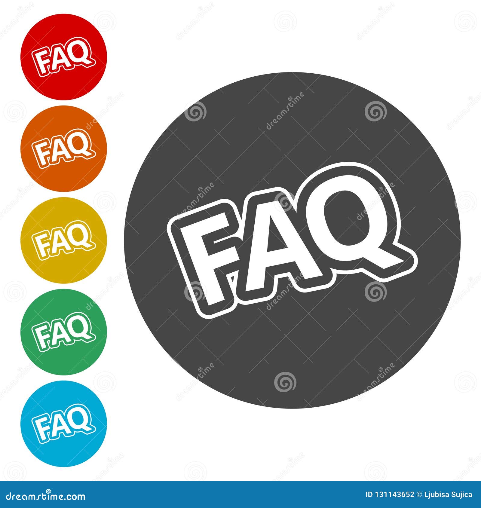 FAQ information sign icon stock vector. Illustration of color - 131143652