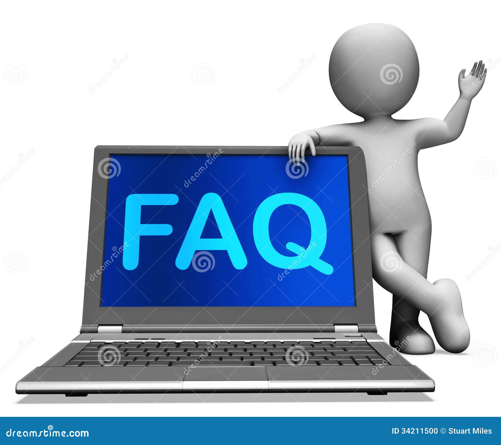 Faq Laptop and Character Shows Solution and Frequently Asked Que Stock ...