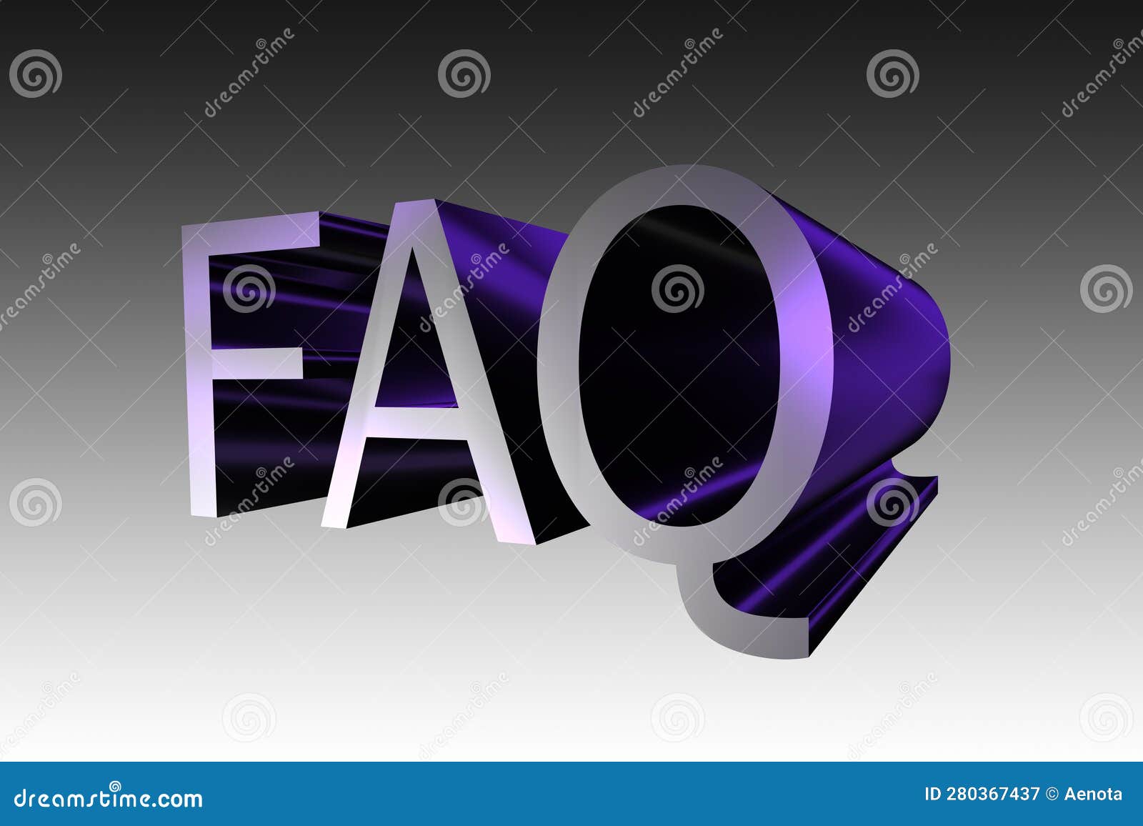 FAQ Lettering - 3D Illustration Stock Illustration - Illustration of ...