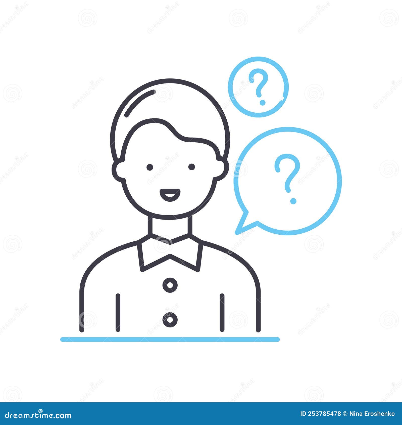 Faq Line Icon, Outline Symbol, Vector Illustration, Concept Sign Stock ...