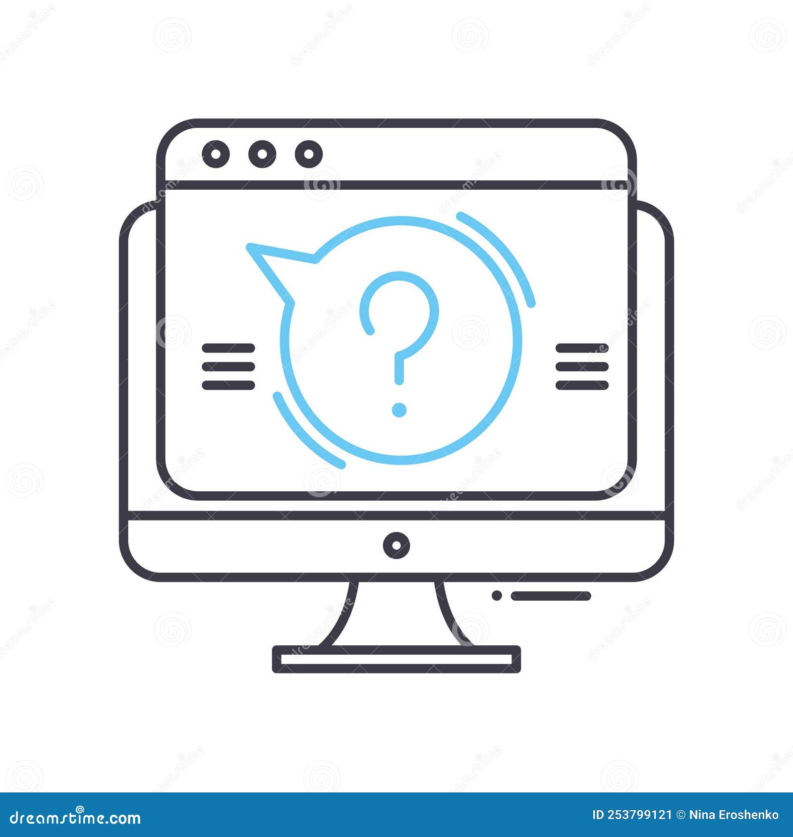 Faq Line Icon, Outline Symbol, Vector Illustration, Concept Sign Stock ...