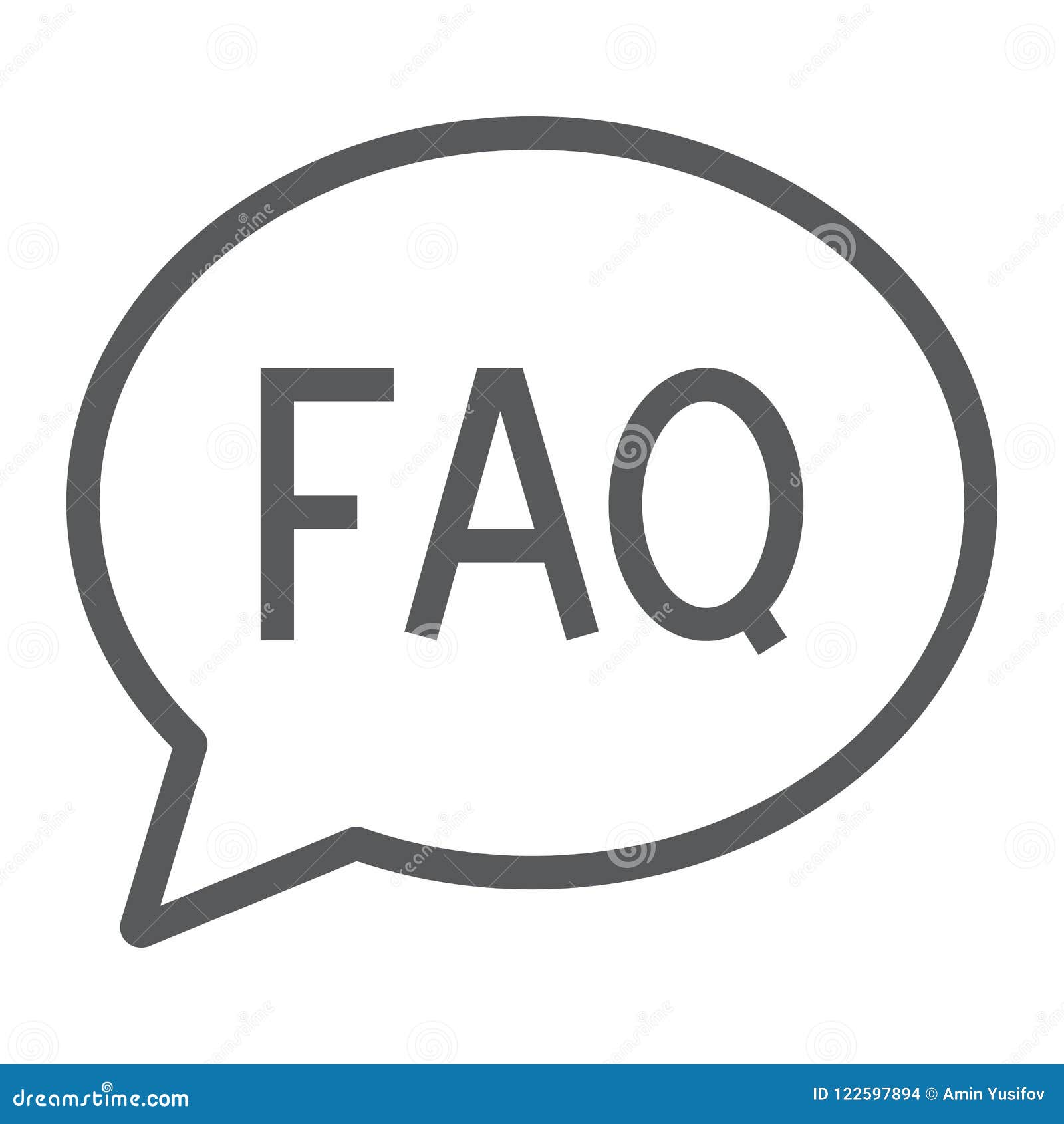 Faq Line Icon, Speech and Bubble, Button Sign Stock Vector ...