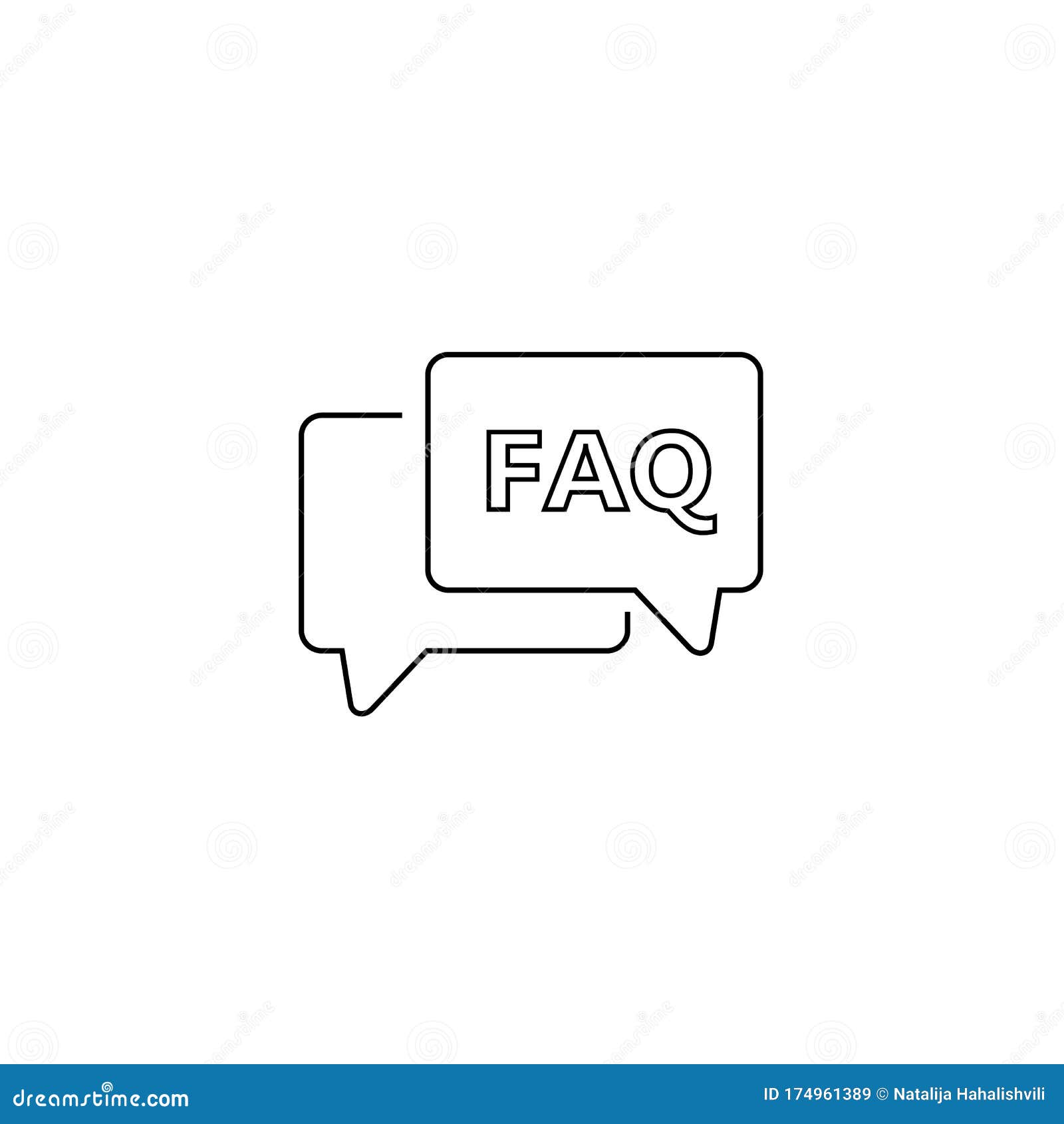 Faq Line Icon Vector Illustration in Flat Style Stock Vector ...