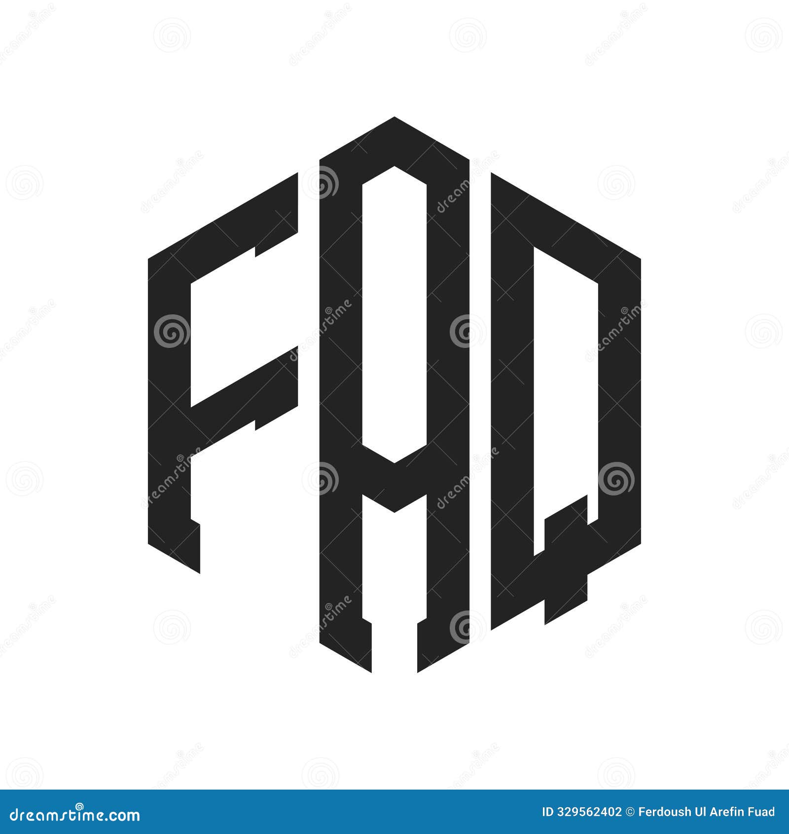 FAQ Logo Design. Initial Letter FAQ Monogram Logo Using Hexagon Shape ...