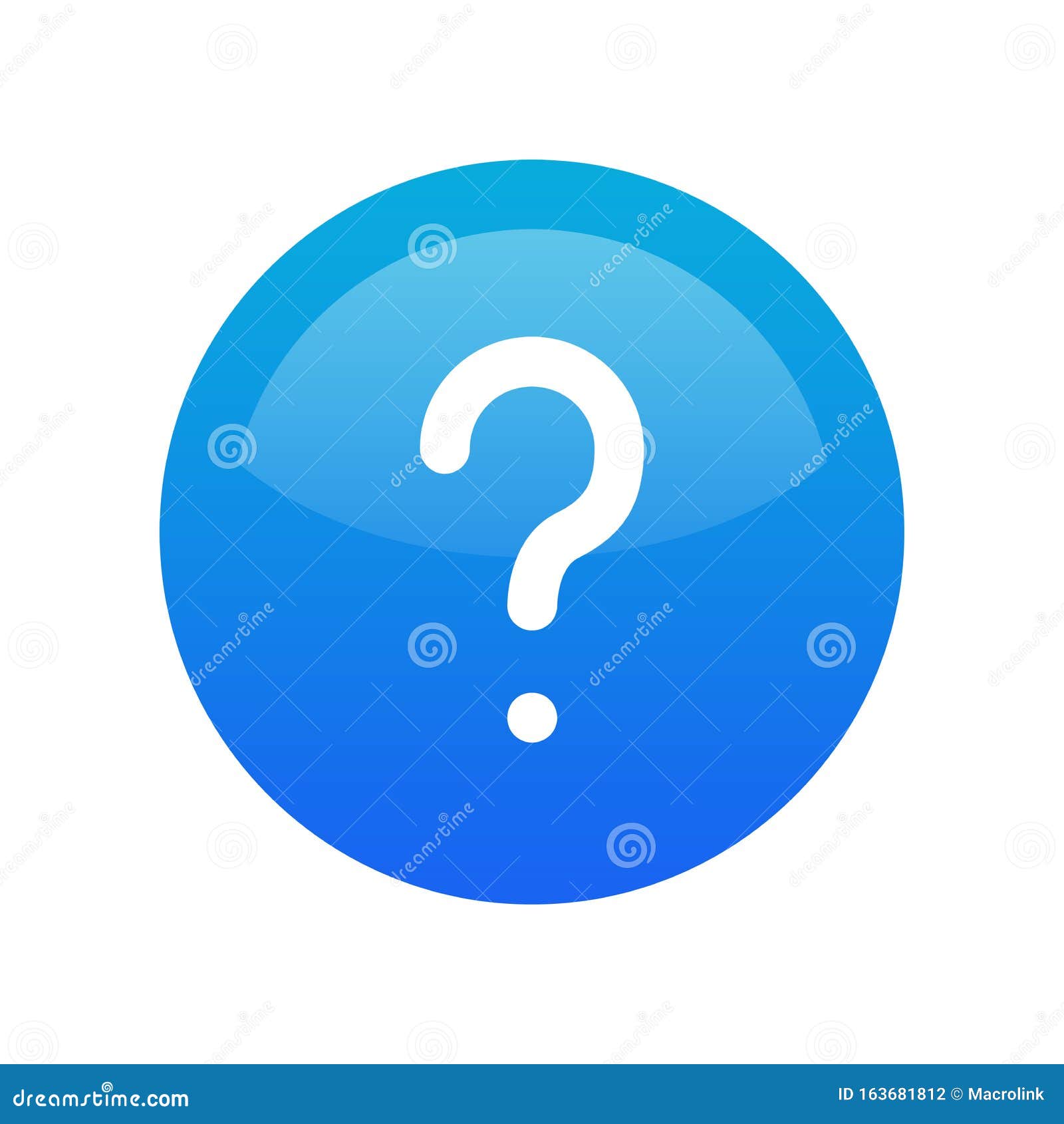 FAQ Mark Icon, Symbol of Help and Questions - Simple Glossy Button for ...