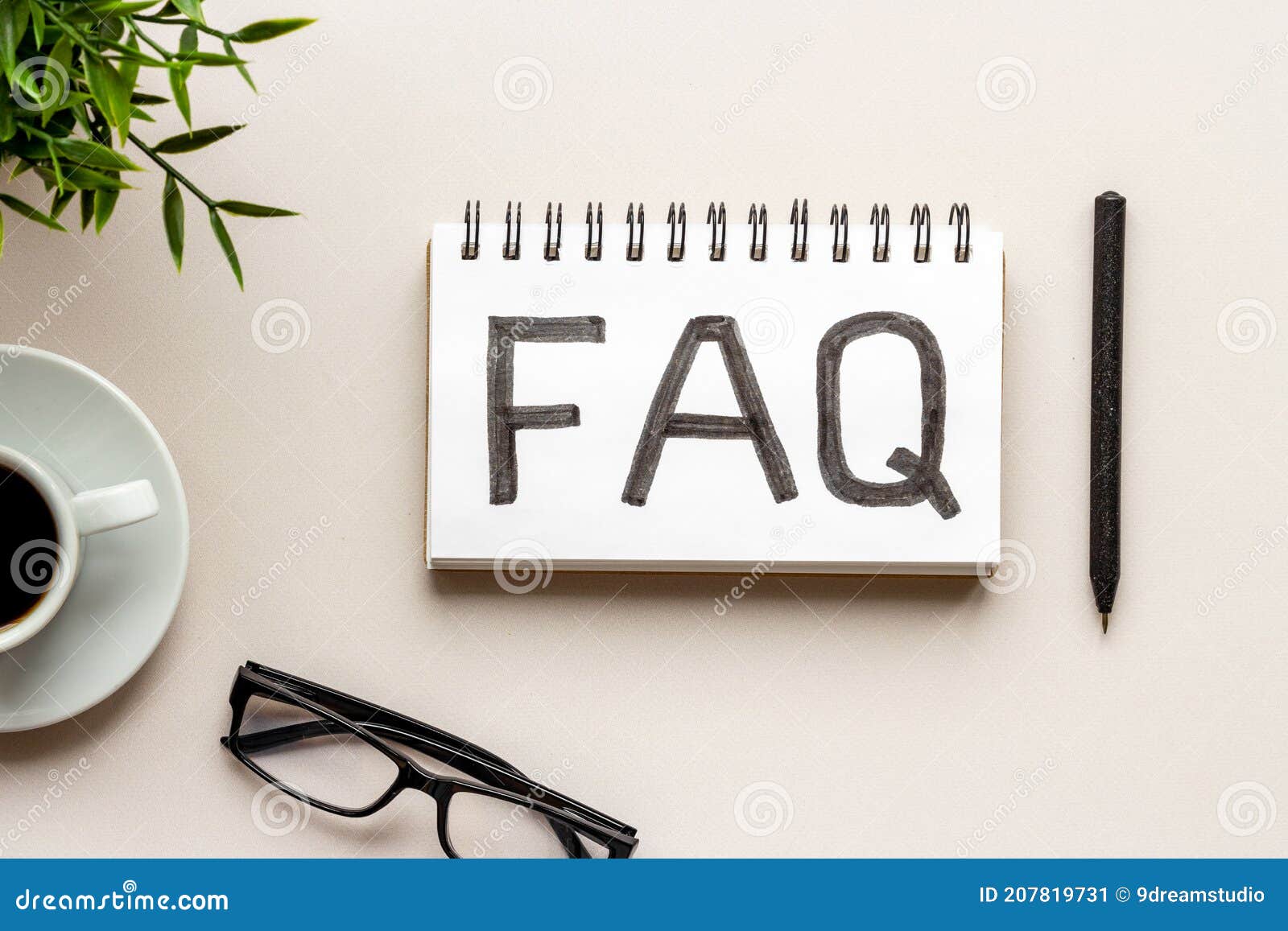 FAQ on Office Desk. Working with Clients Concept Stock Image - Image of ...