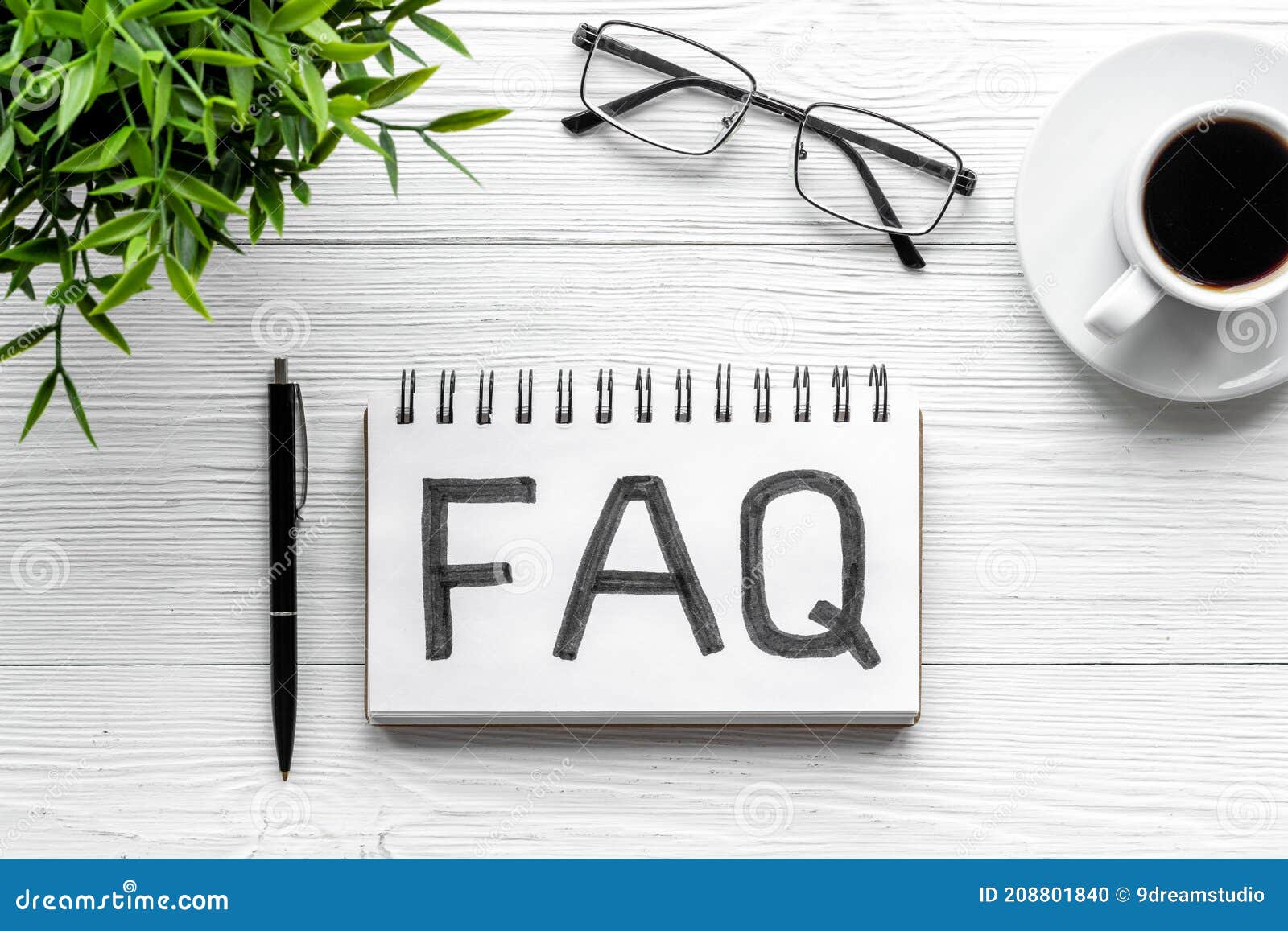 FAQ on Office Desk. Working with Clients Concept Stock Photo - Image of ...