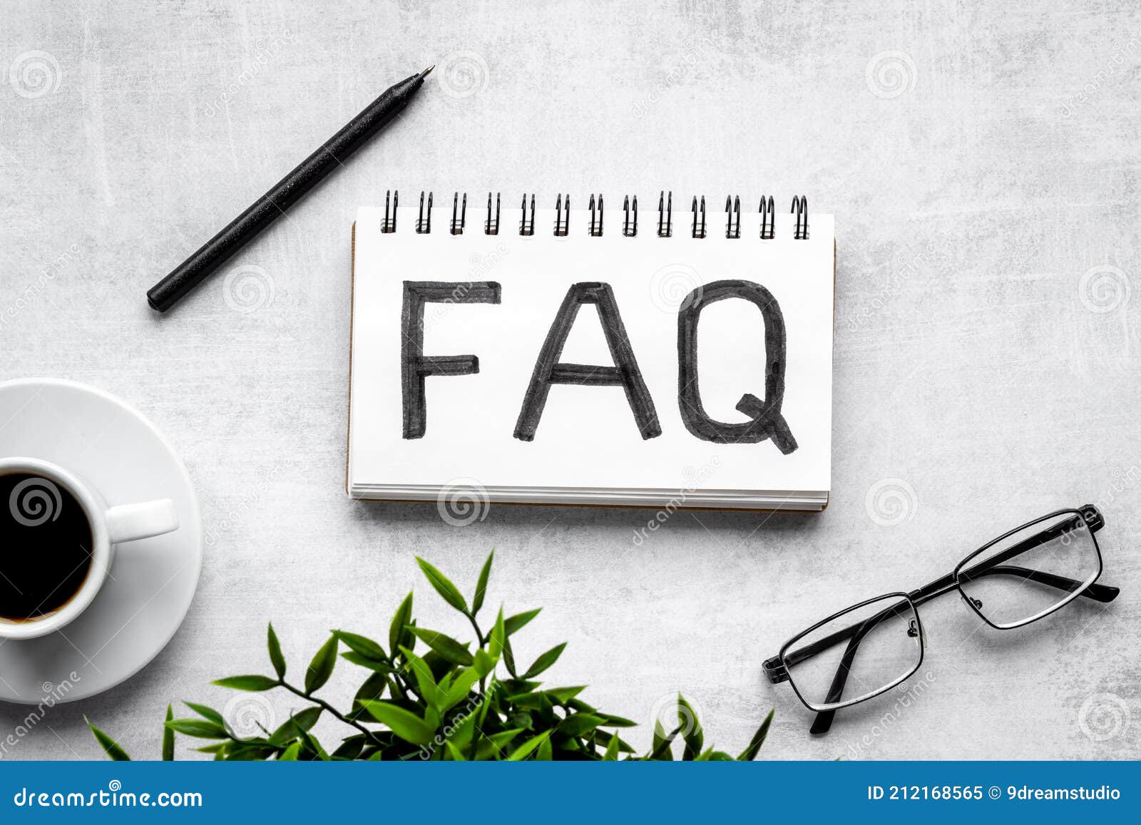 FAQ on Office Desk. Working with Clients Concept Stock Image - Image of ...