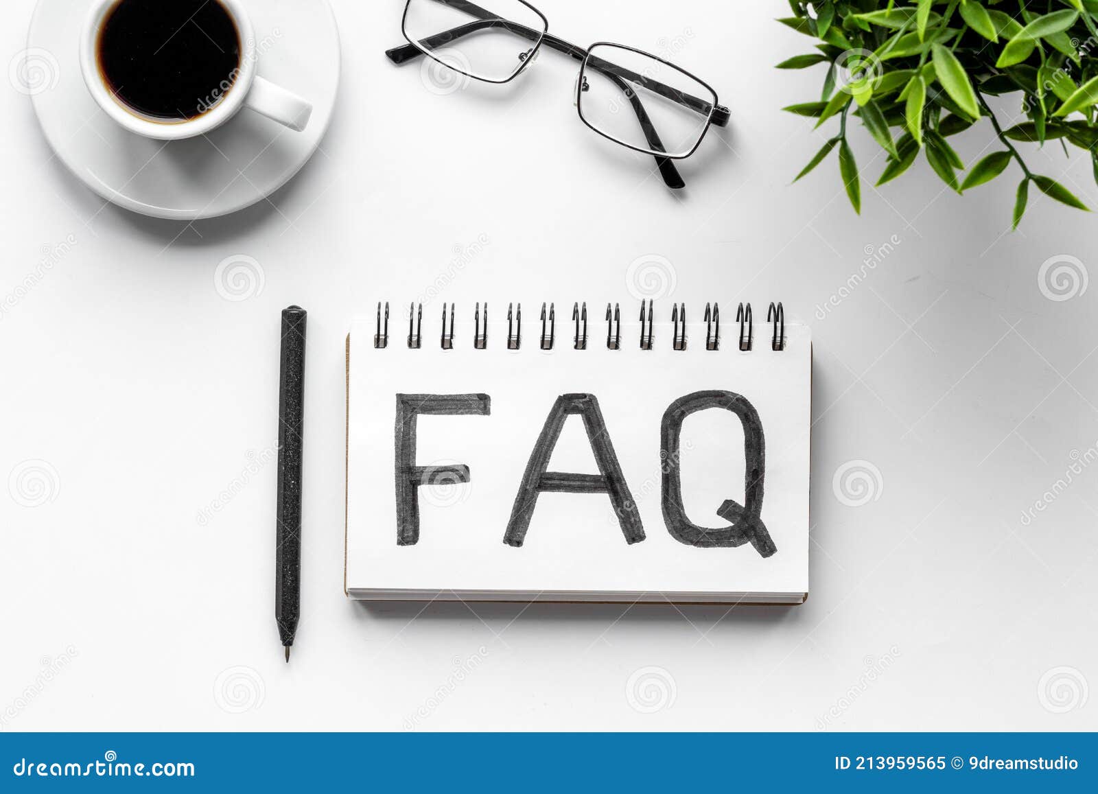 FAQ on Office Desk. Working with Clients Concept Stock Image - Image of ...