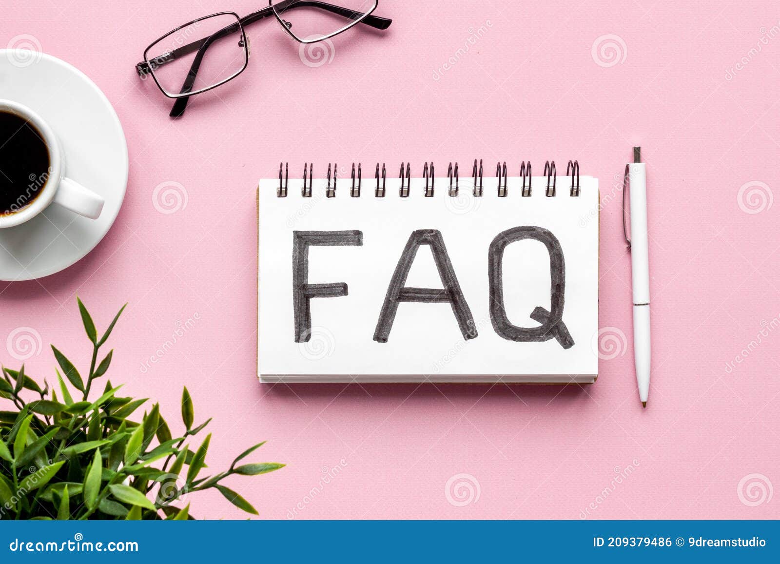 FAQ on Office Desk. Working with Clients Concept Stock Photo - Image of ...