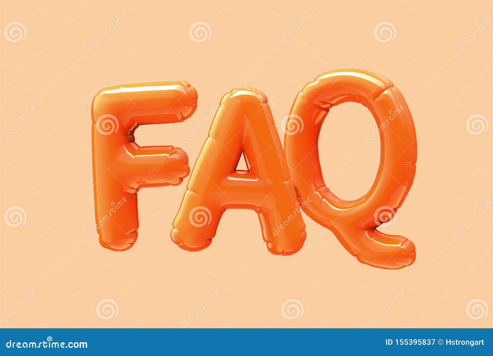 FAQ orange foil balloon stock illustration. Illustration of orange ...