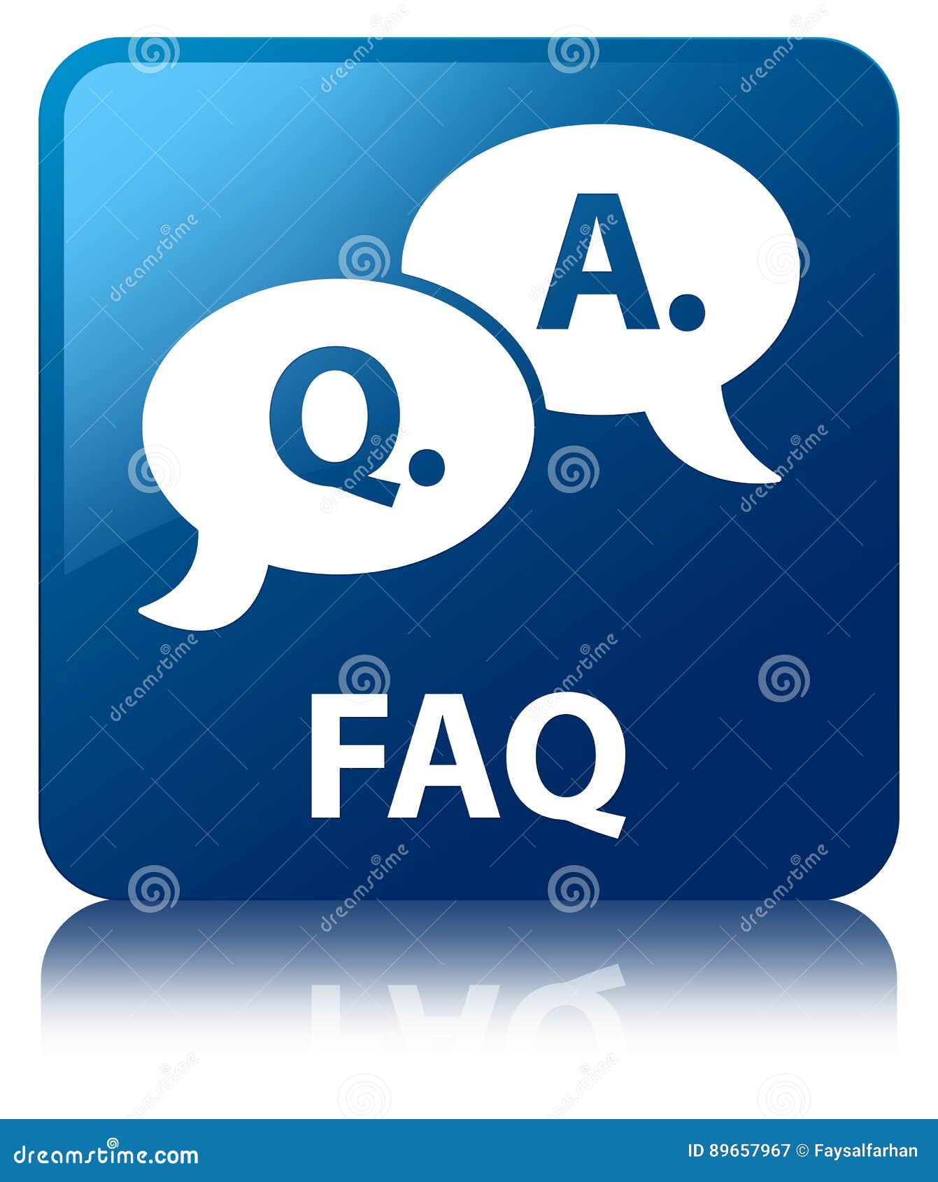 Faq (question Answer Bubble Icon) Blue Square Button Stock Illustration ...