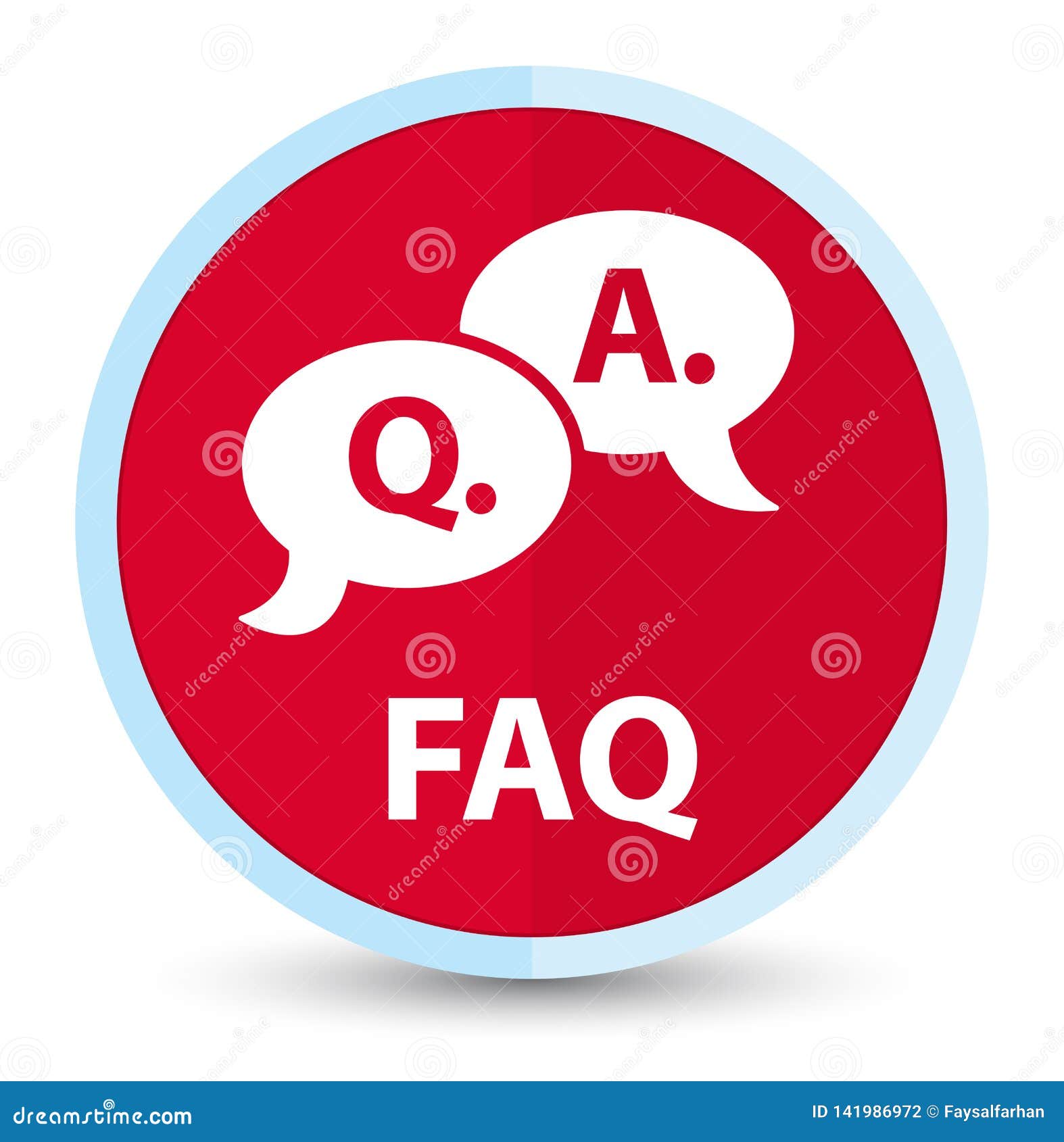 Faq (question Answer Bubble Icon) Flat Prime Red Round Button Stock ...
