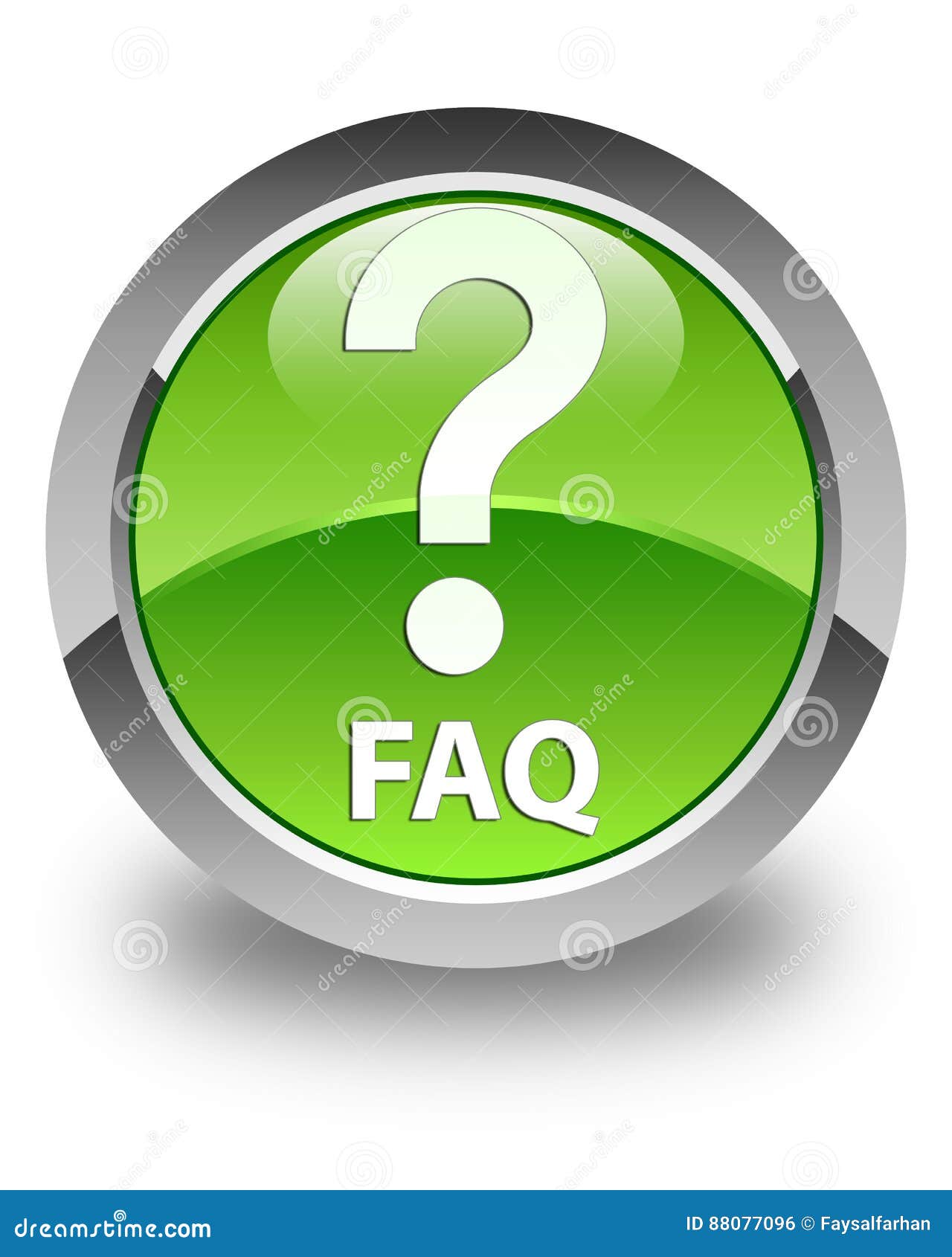 Faq (question Icon) Glossy Green Round Button Stock Illustration ...
