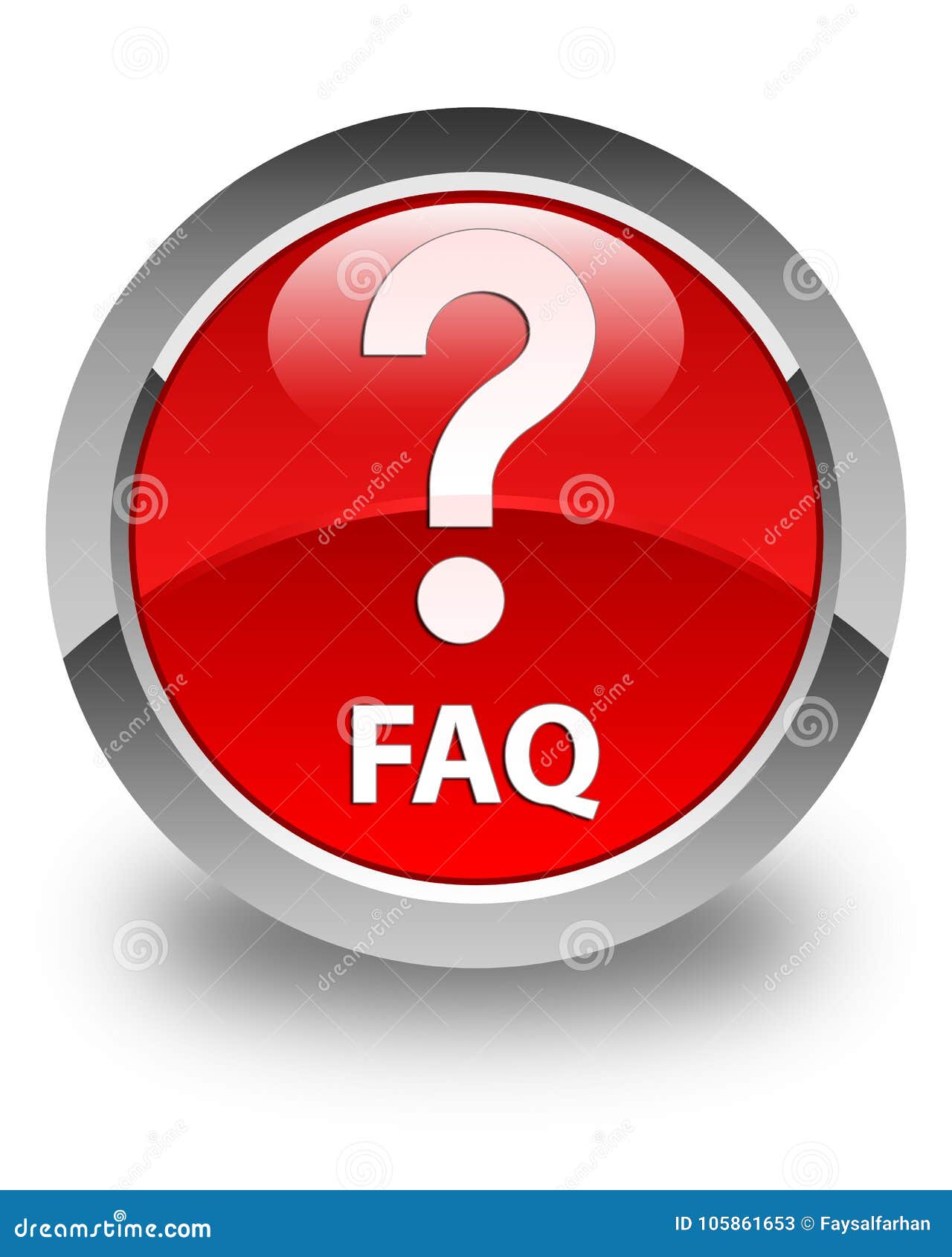 Faq (question Icon) Glossy Red Round Button Stock Illustration ...