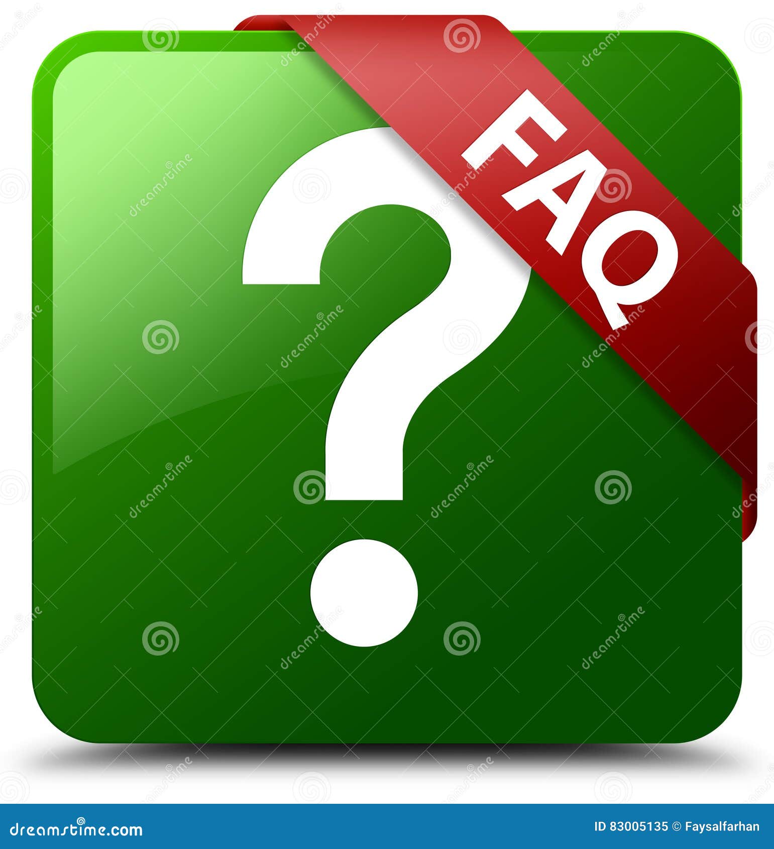 Faq Question Icon Green Square Button Stock Illustration - Illustration ...