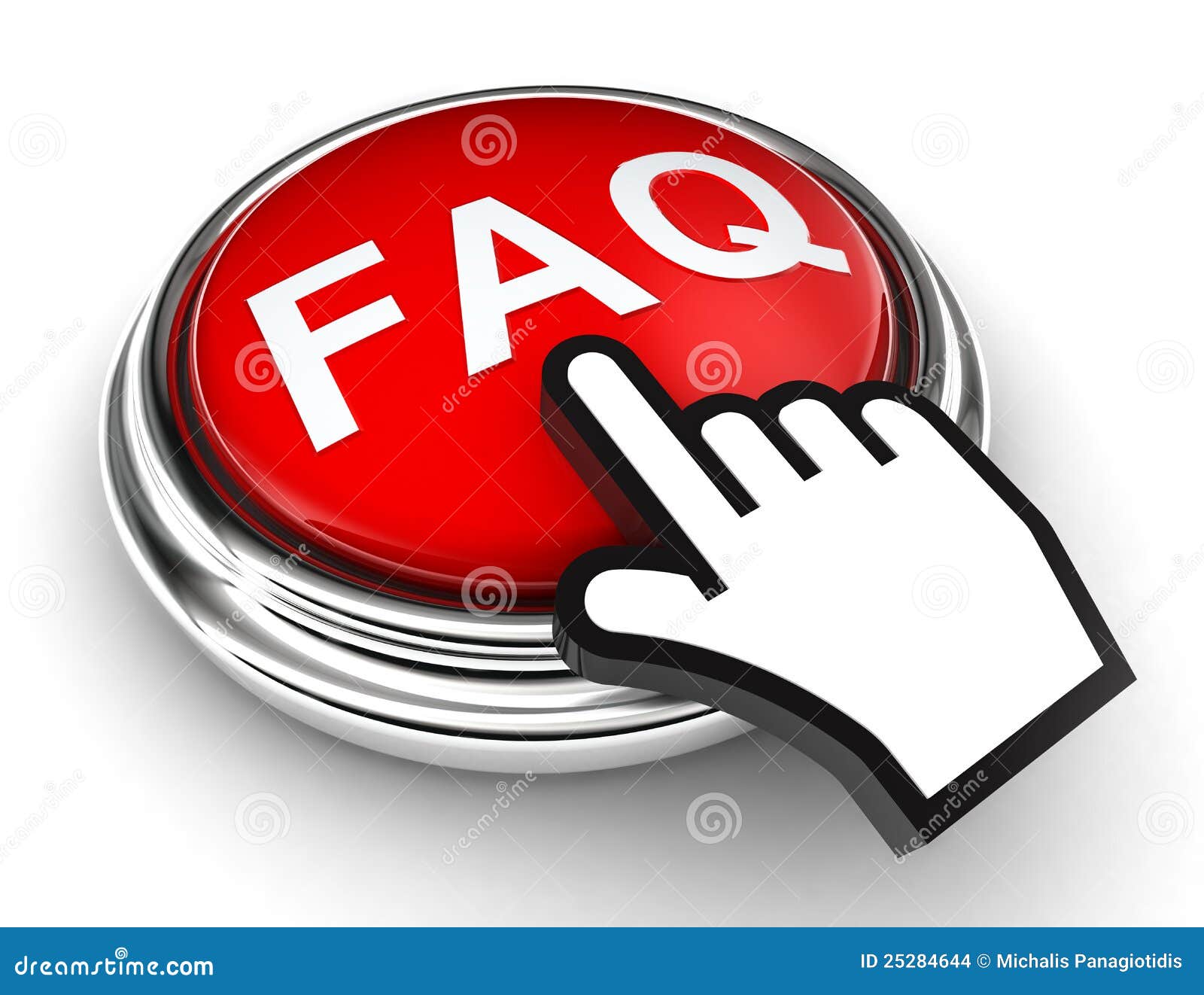 Faq Red Button and Pointer Hand Stock Illustration - Illustration of ...