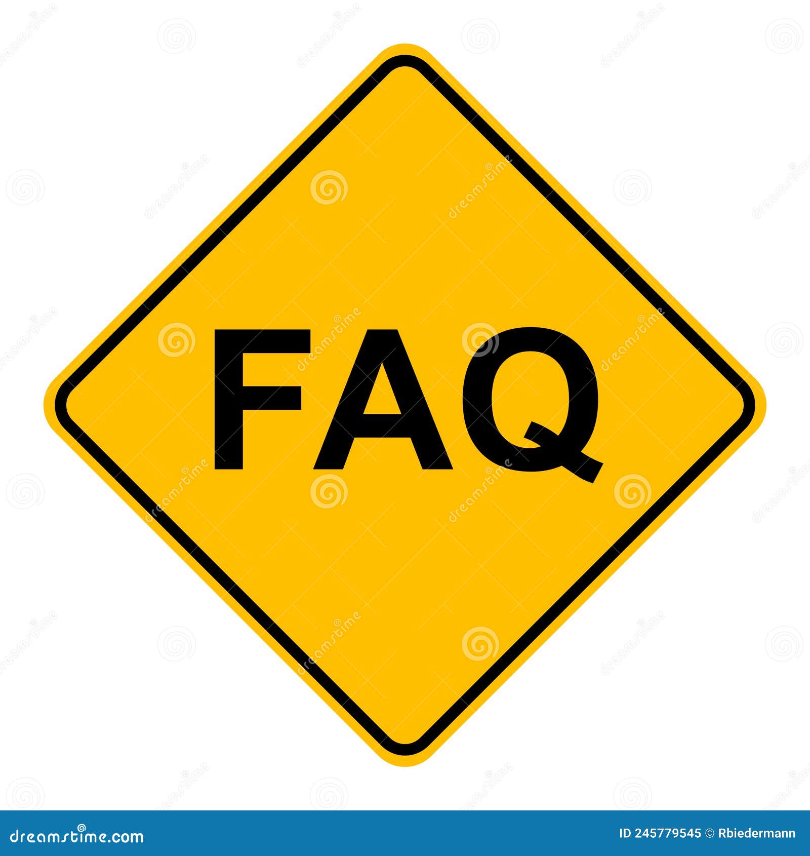 FAQ and road sign stock vector. Illustration of warning - 245779545