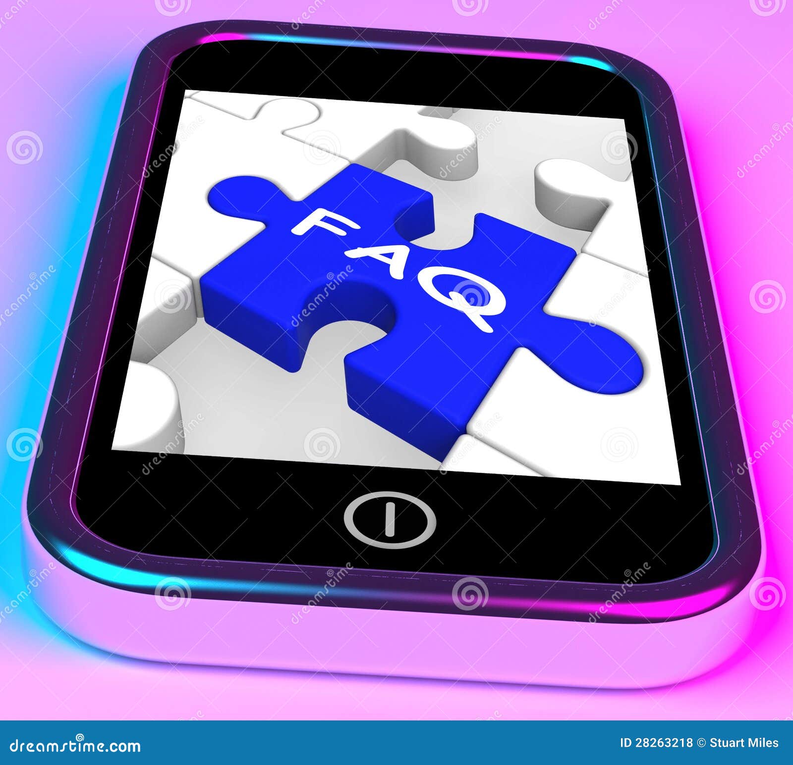 FAQ on Smartphone Showing Assistance Stock Illustration - Illustration ...