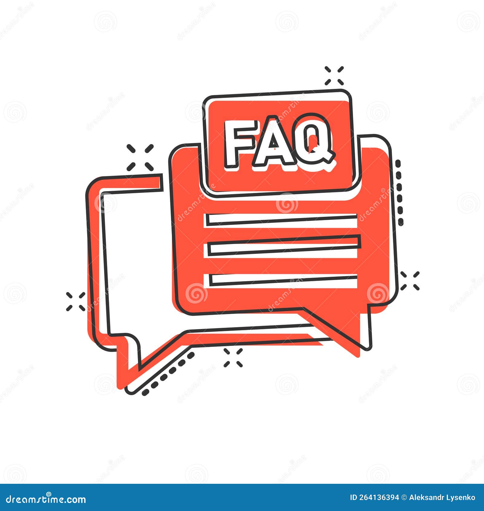 Faq Speech Bubble Icon in Comic Style. Question Cartoon Vector ...
