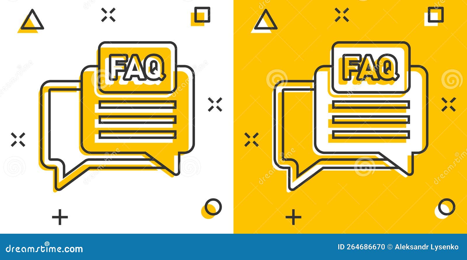 Faq Speech Bubble Icon in Comic Style. Question Cartoon Vector ...