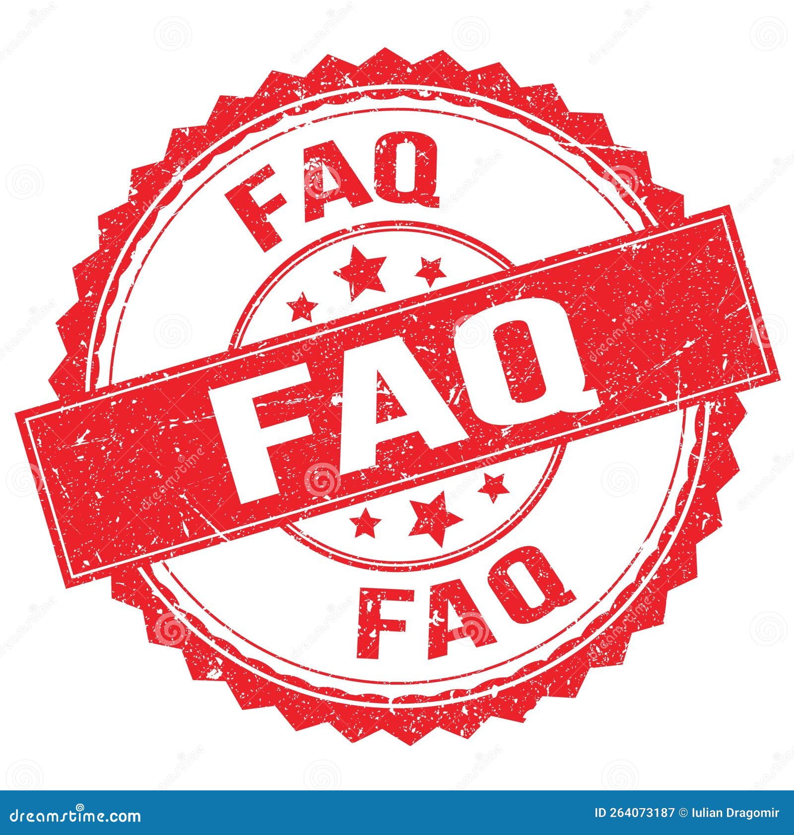 FAQ Text on Red Round Stamp Sign Stock Illustration - Illustration of ...