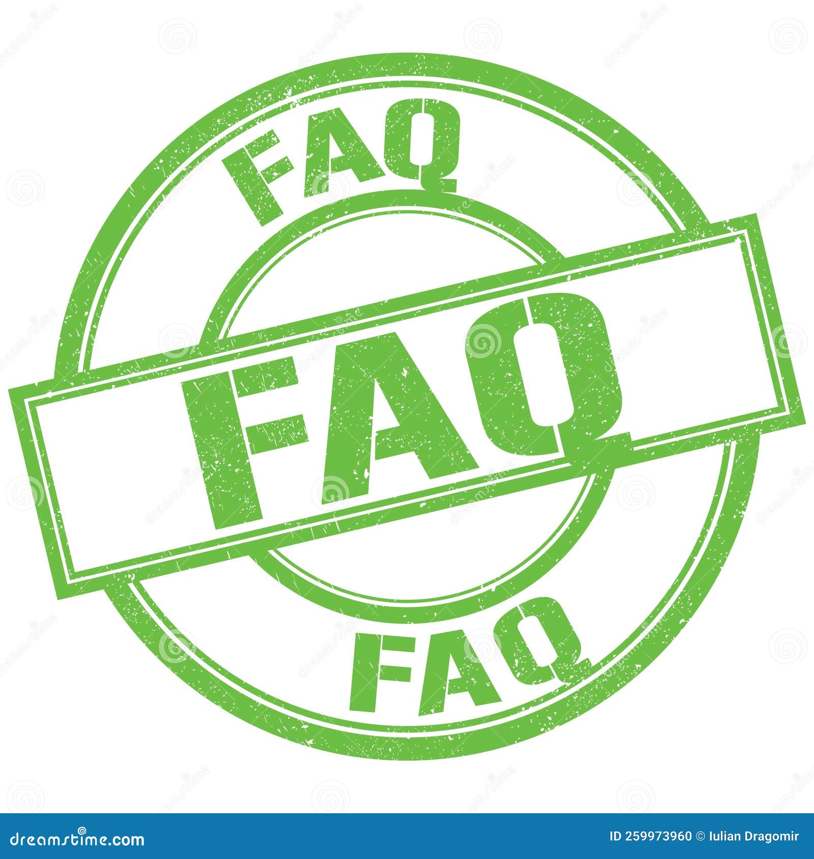 FAQ Text Written on Green Stamp Sign Stock Illustration - Illustration ...