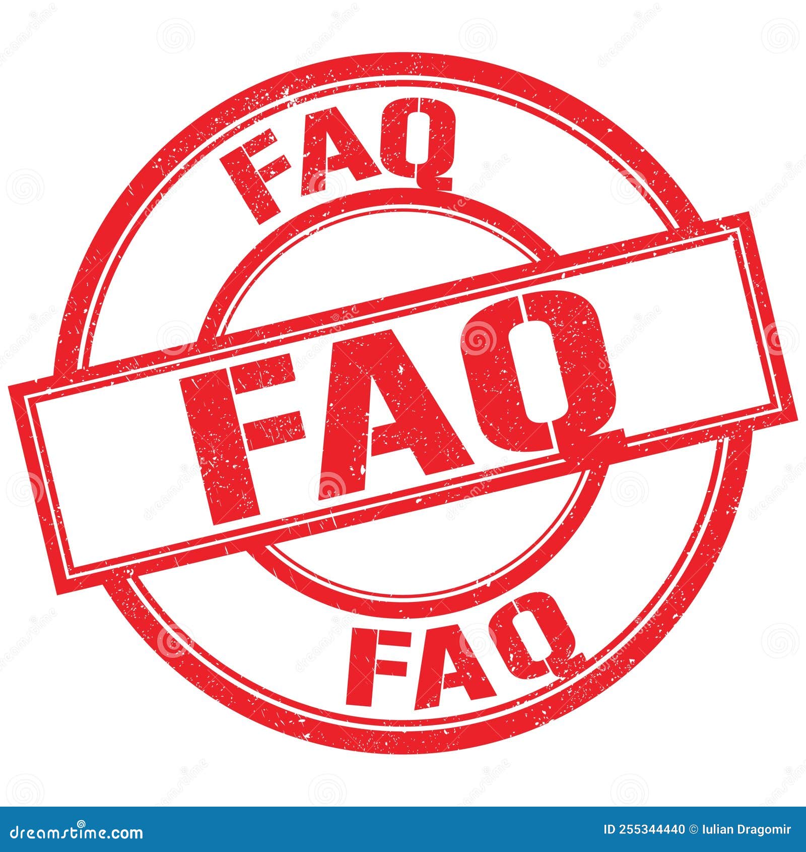FAQ Text Written on Red Stamp Sign Stock Illustration - Illustration of ...