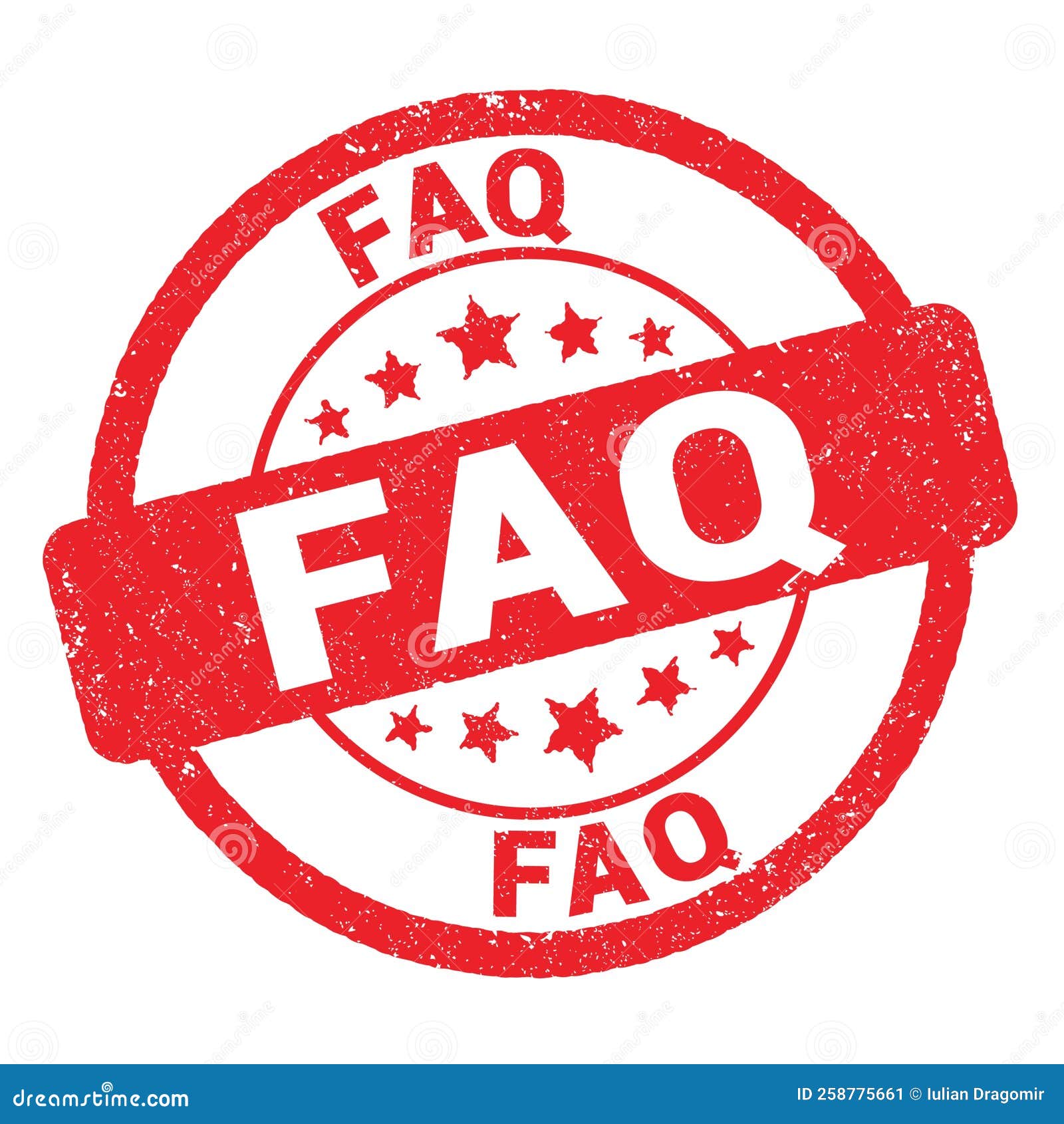 FAQ Text Written on Red Stamp Sign Stock Illustration - Illustration of ...