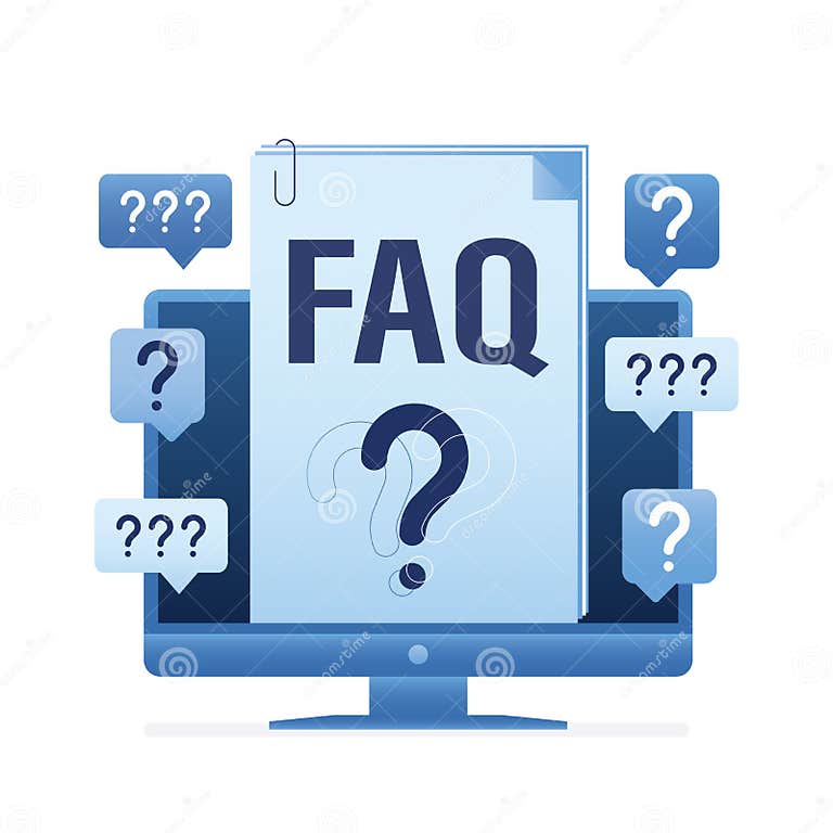 FAQ, User Guide or Tutorial on Monitor Screen, Question Mark on ...