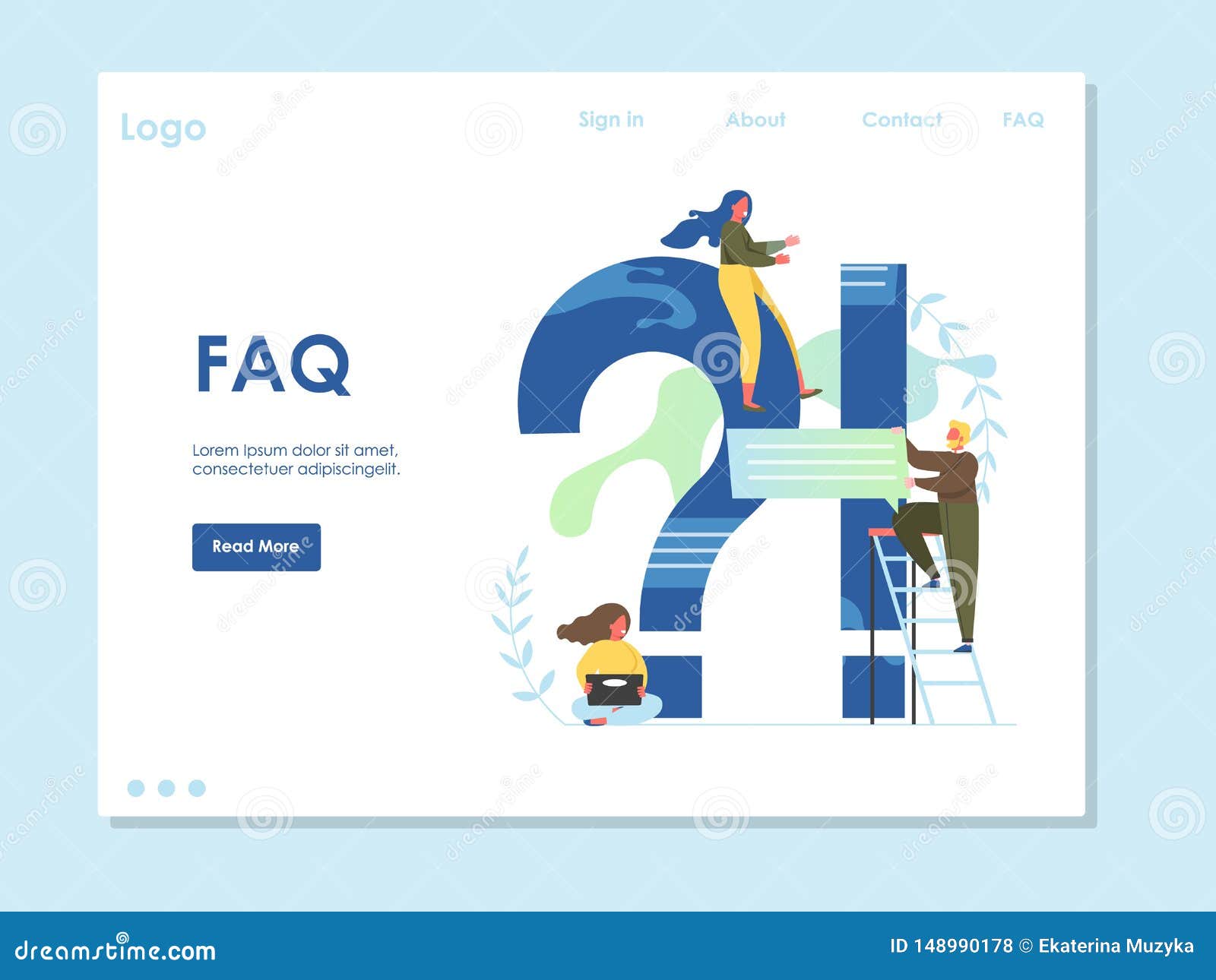FAQ Vector Website Landing Page Design Template Stock Vector ... FAQ Vector Website Landing Page Design Template Stock Vector ...