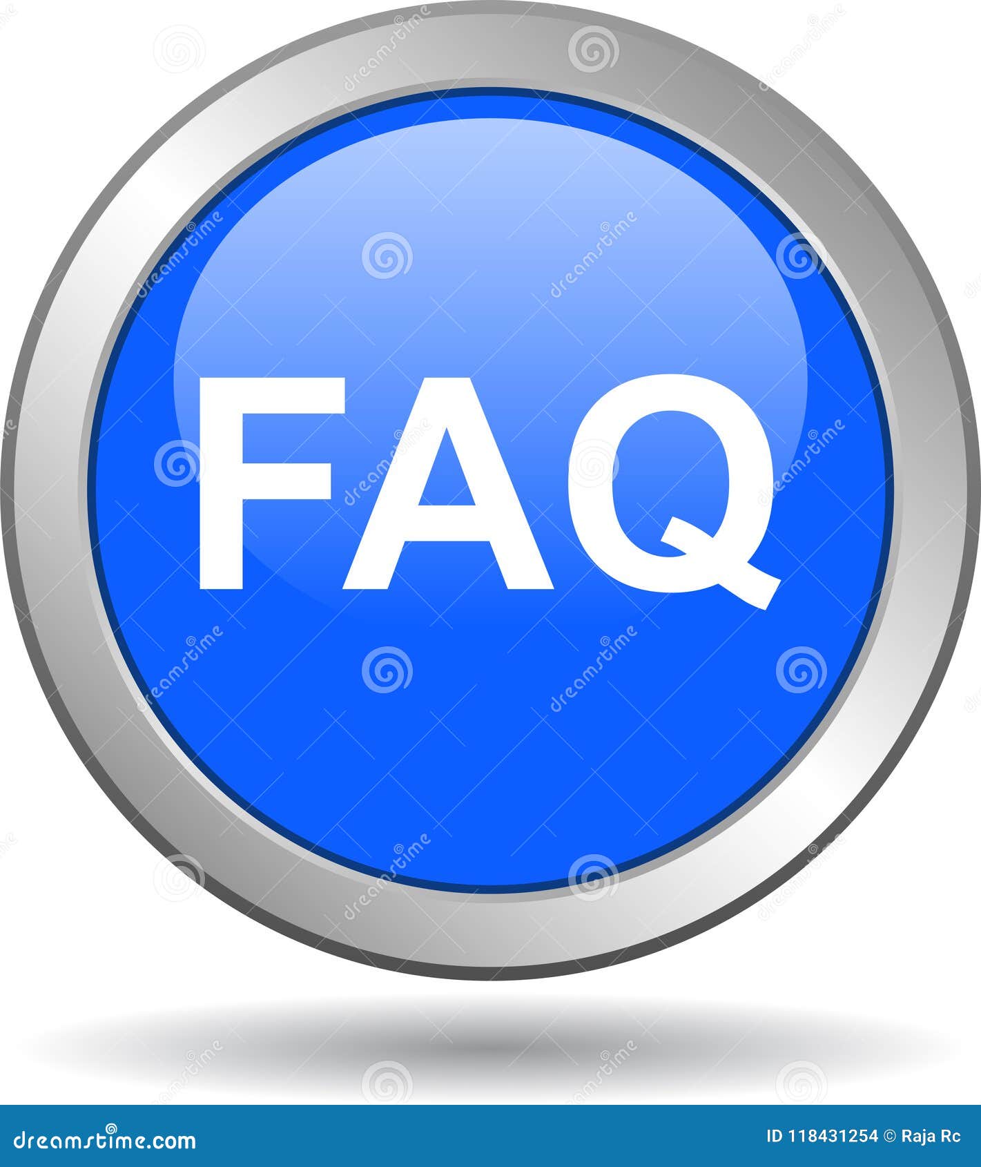 Faq web button blue stock vector. Illustration of data - 118431254