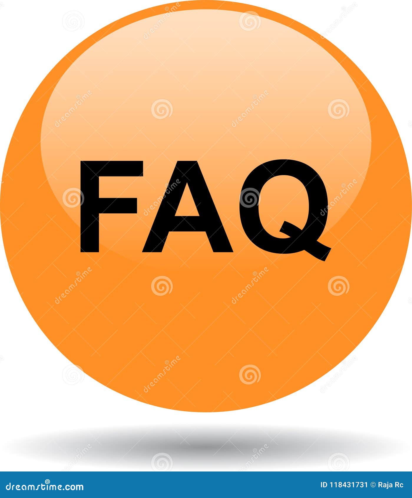 Faq web button orange stock vector. Illustration of advice - 118431731