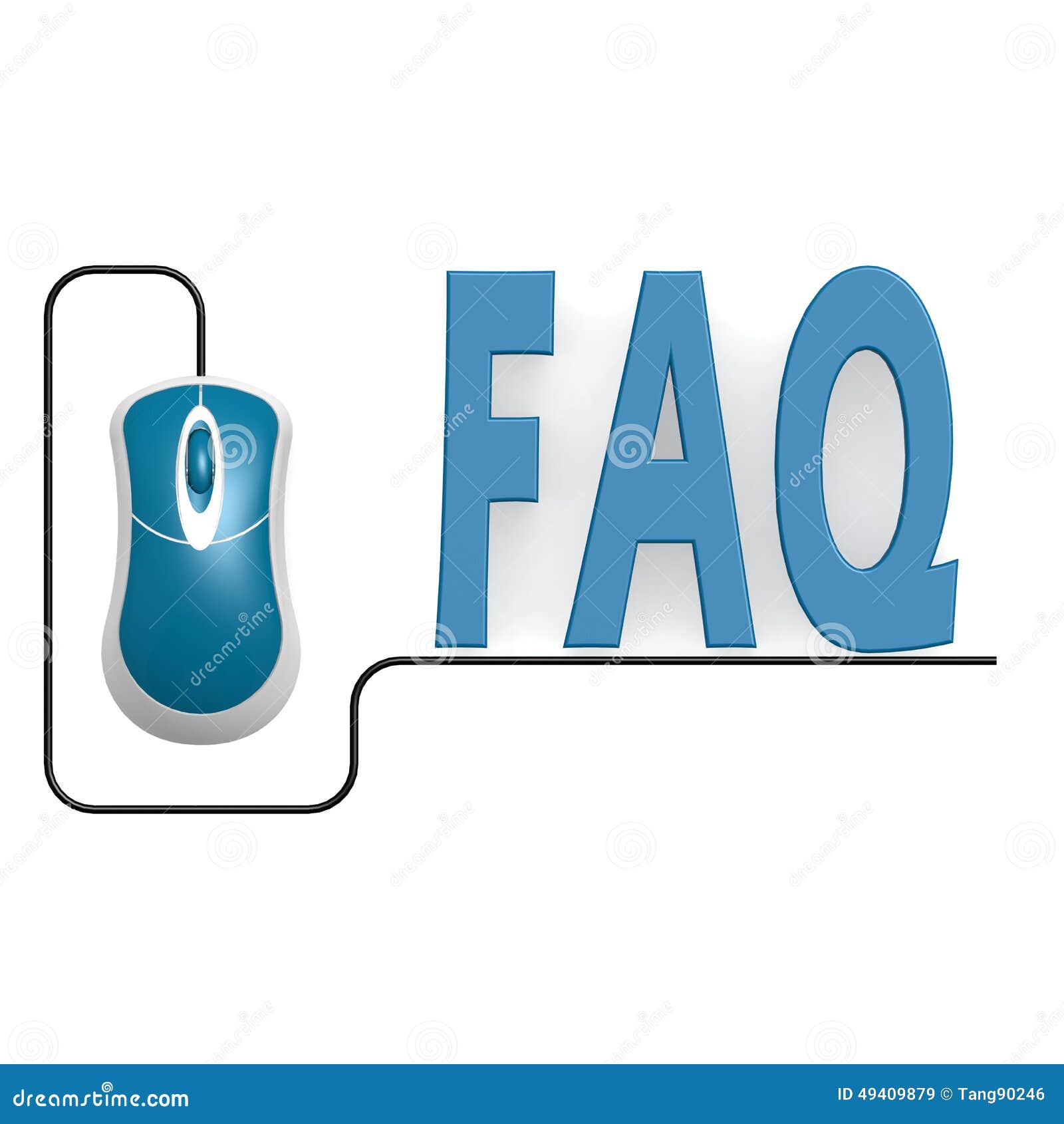 FAQ Word with Computer Mouse Stock Illustration - Illustration of ...