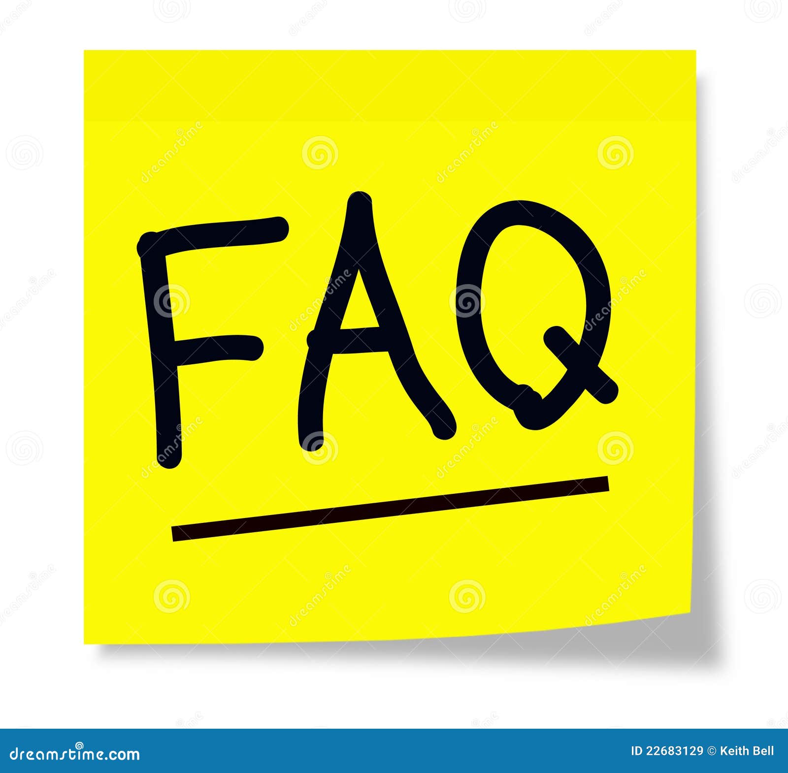 FAQ on Yellow Sticky Note stock illustration. Illustration of paper ...