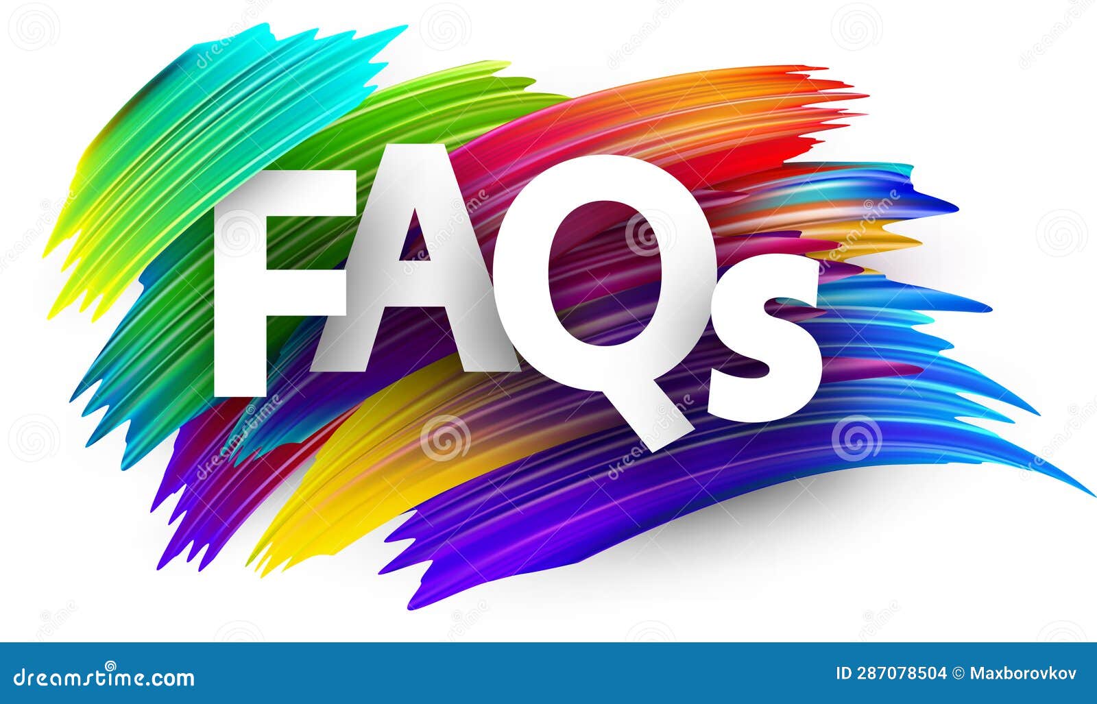 Faqs Paper Word Sign with Colorful Spectrum Paint Brush Strokes Over ... Faqs Paper Word Sign with Colorful Spectrum Paint Brush Strokes Over ...