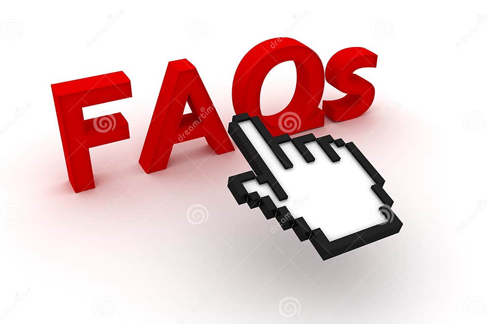 FAQs Text with Computer Cursor Stock Illustration - Illustration of ...