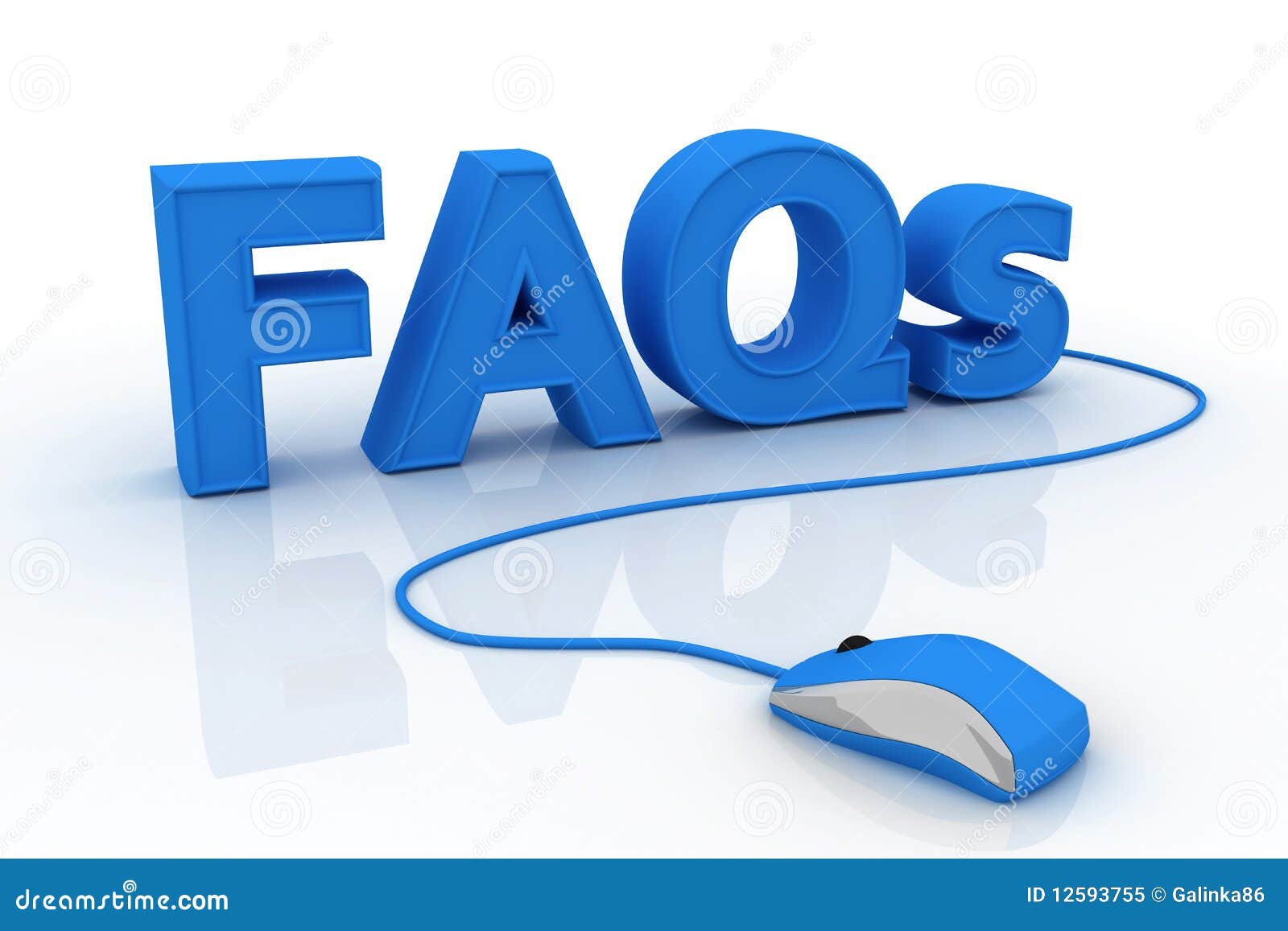 FAQs Text with Computer Mouse Stock Illustration - Illustration of mail ...