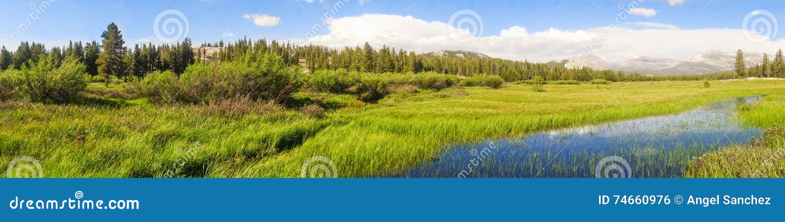 Far Mountain in Yosemite Park Stock Photo - Image of water, mountain ...