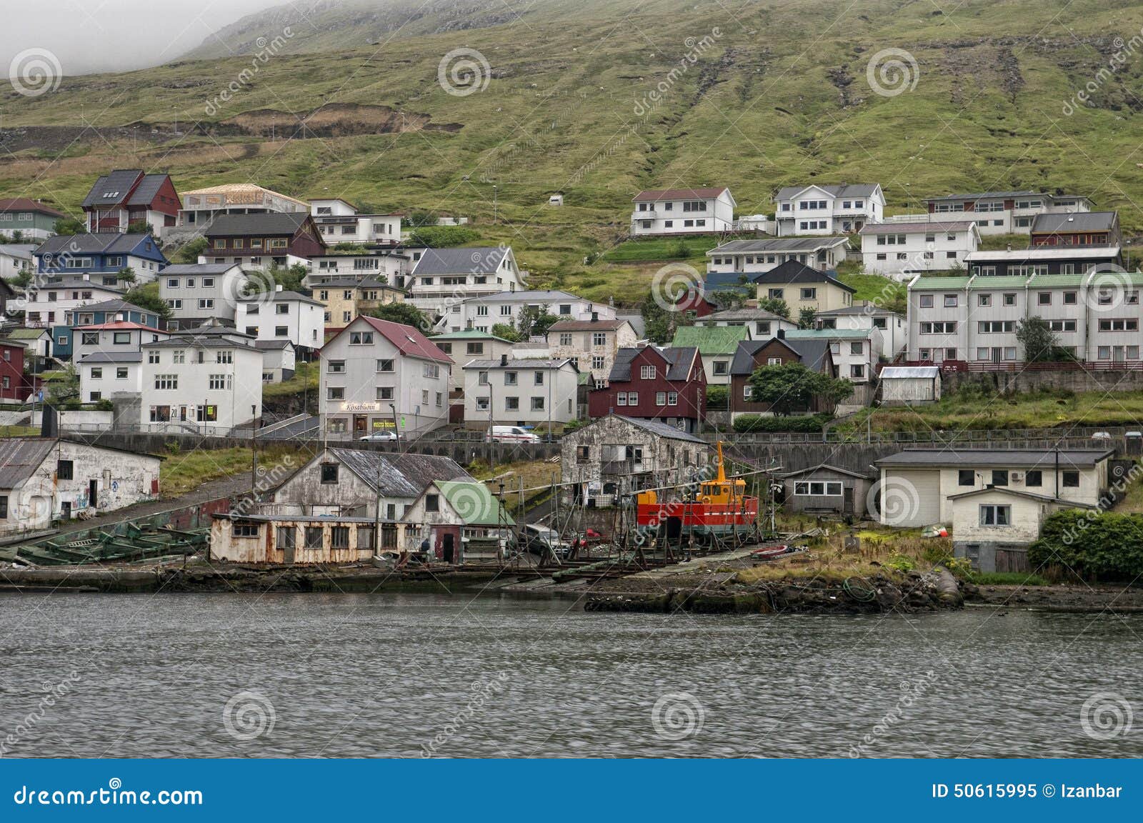 Far Oer Danmark Small Village Panorama Stock Image - Image of build ...
