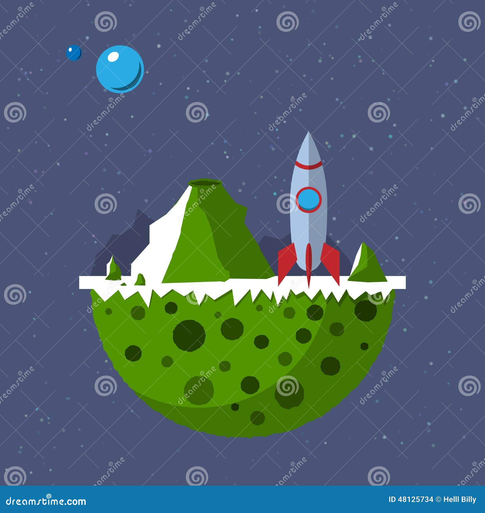 Far Out Plane with Space Rocket from Outer Space Stock Vector ...