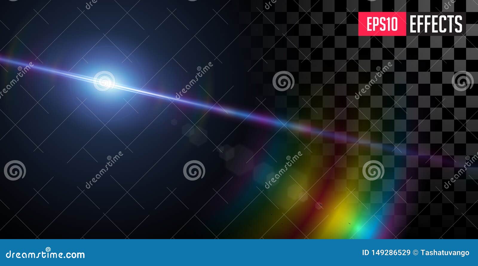 Far Star. Vector Transparent Sci-Fi Blue Star Special Lens Flare Light ...