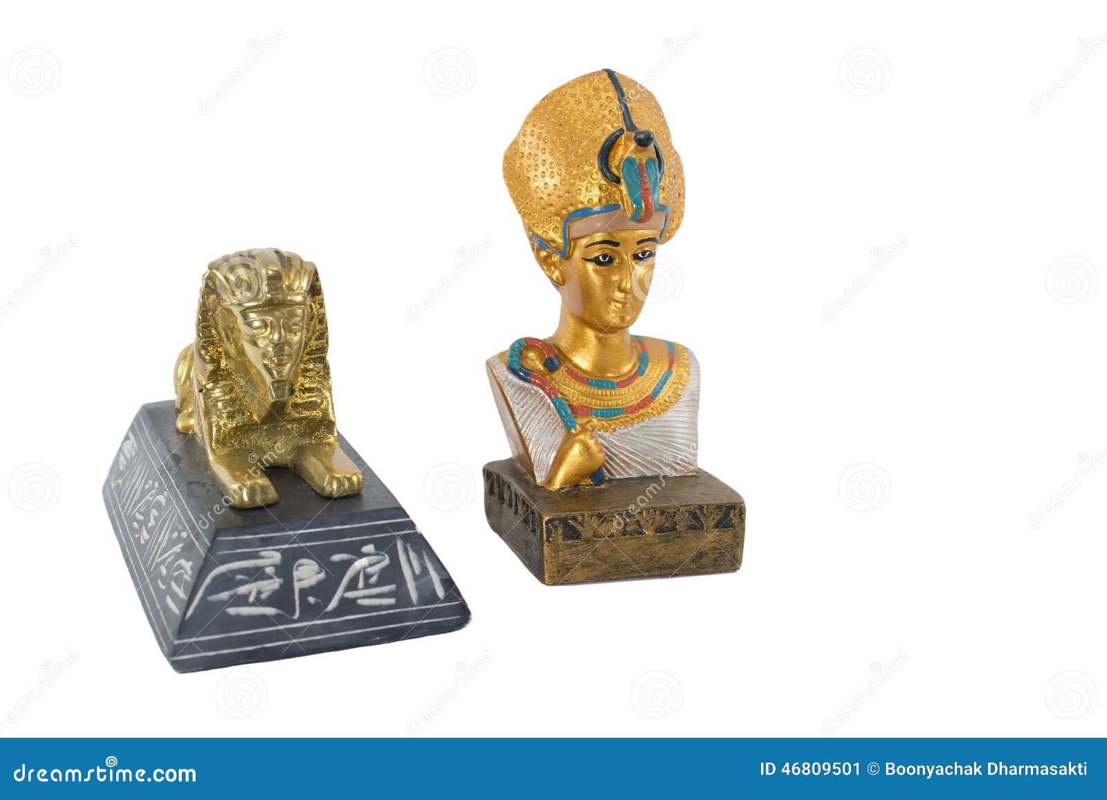 Faraón De Oro De Egipto Y Esfinge De Oro Imagen de archivo - Imagen de ...