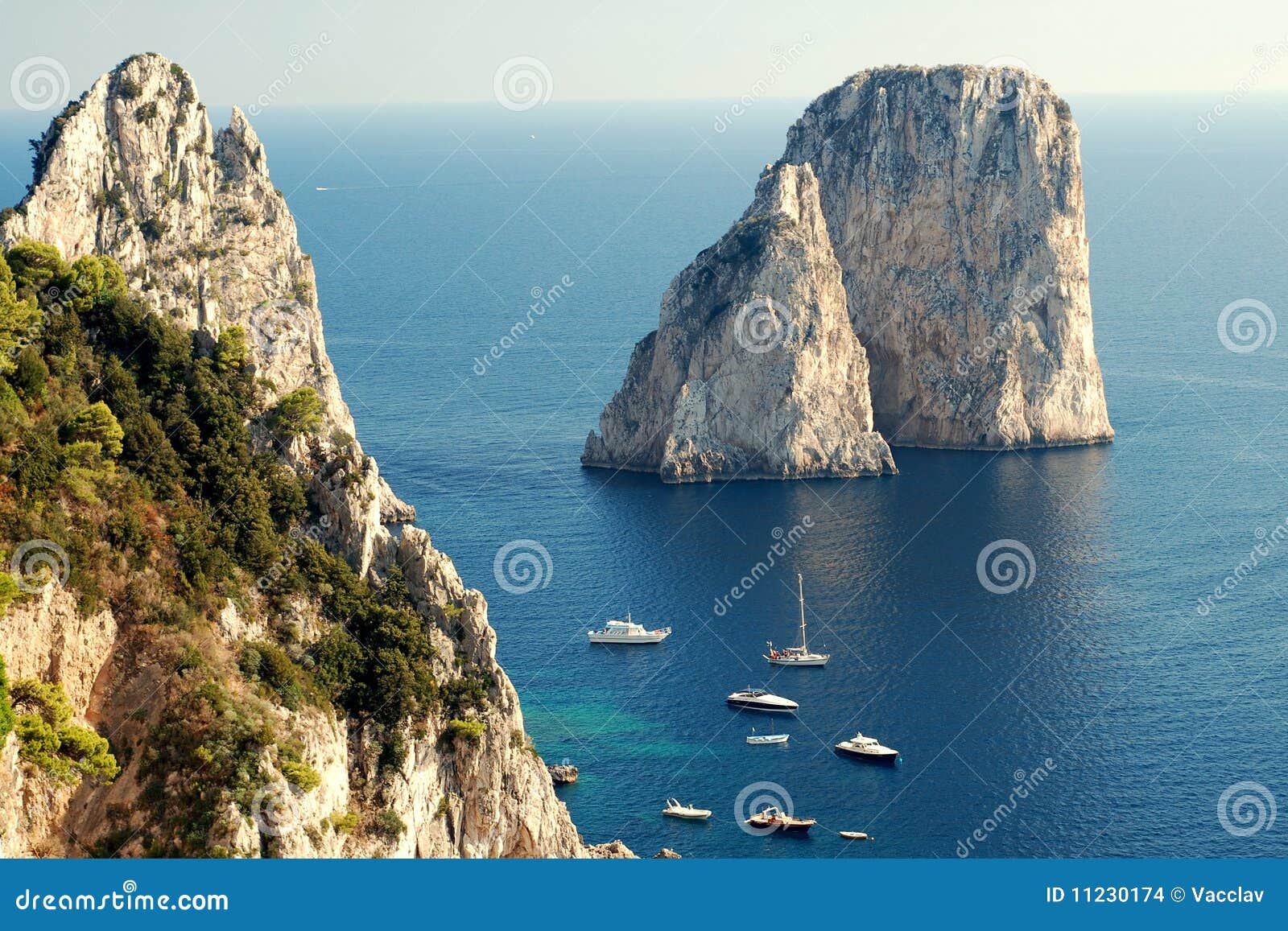 Faraglioni Rocks at Capri Island Stock Photo - Image of beauty, harbor ...