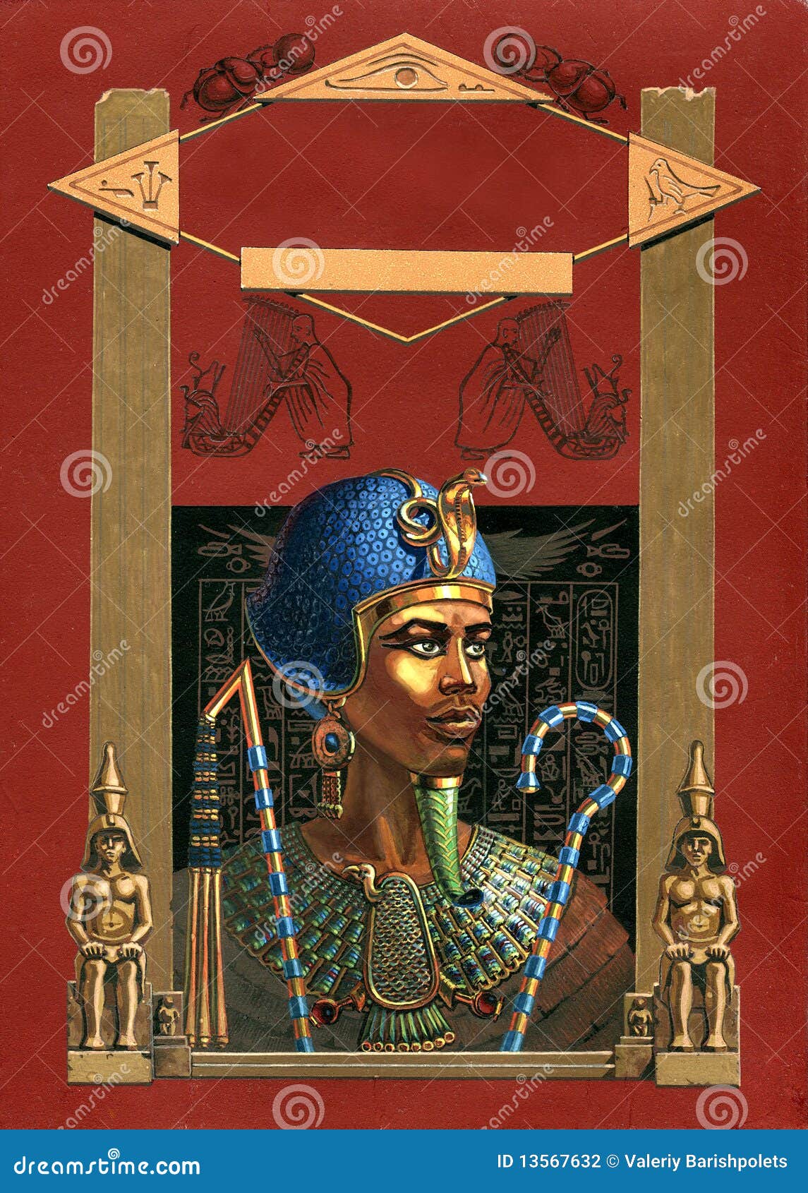 Farao Ramses stock illustratie. Illustration of portret - 13567632