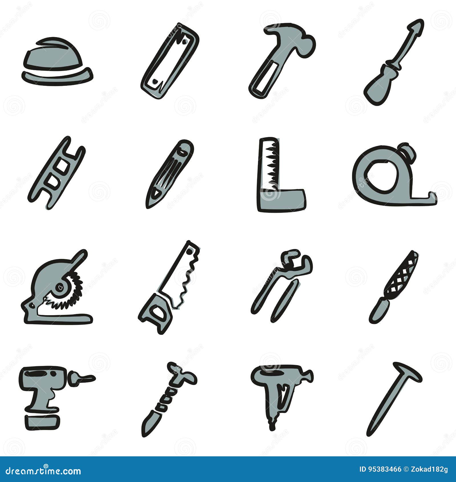 Farbe Tischler-Icons Freehands 2 Vektor Abbildung - Illustration von ...