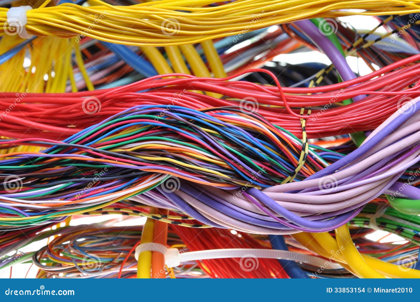 Farbige Kabel stockfoto. Bild von makro, kommunikation - 33853154