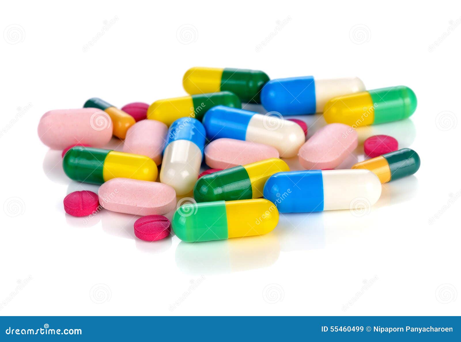 Farbige Pillen, Tabletten Und Kapseln Stockbild - Bild von gruppe ...