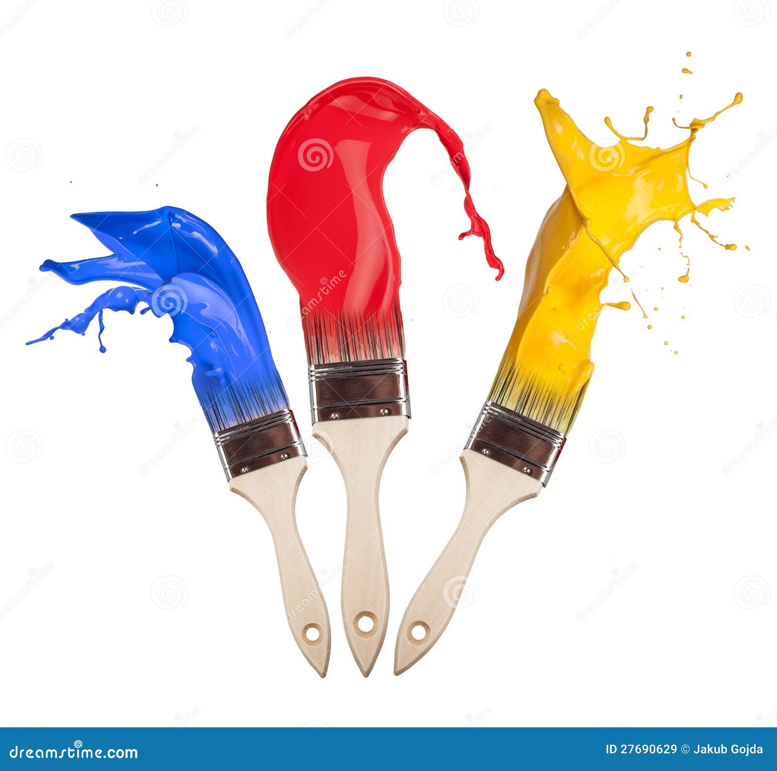 Farbige Pinsel stockbild. Bild von einzeln, farbe, pinsel - 27690629